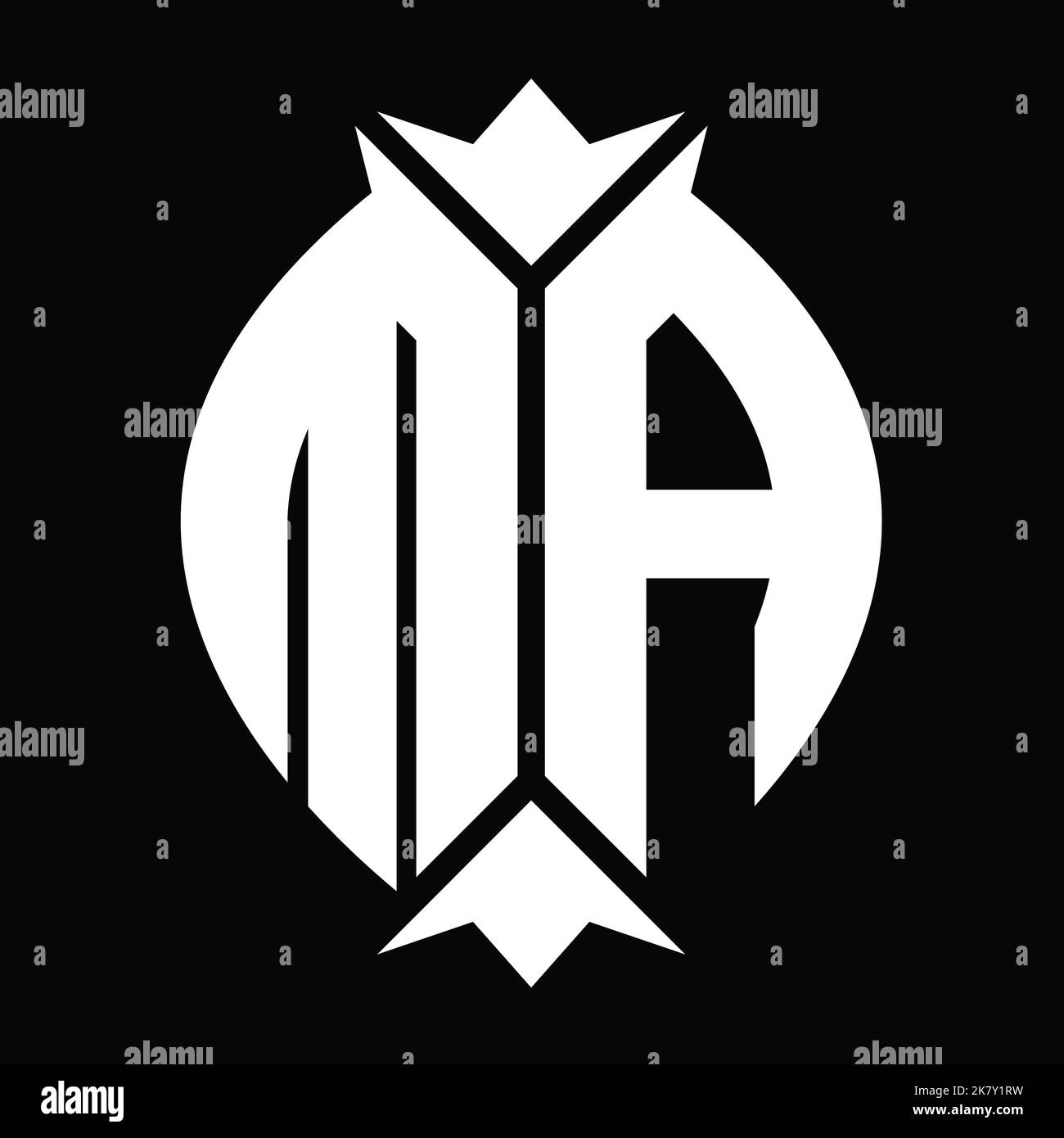 MA Logo monogram shield leaf crown element design template Stock Photo ...