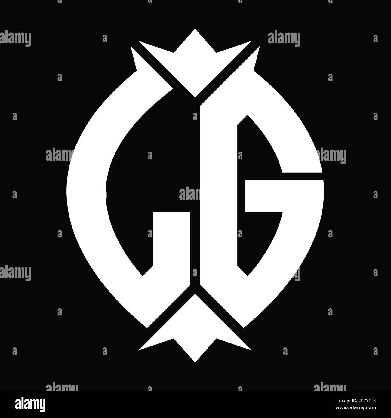 LG Logo monogram shield leaf crown element design template Stock Photo ...