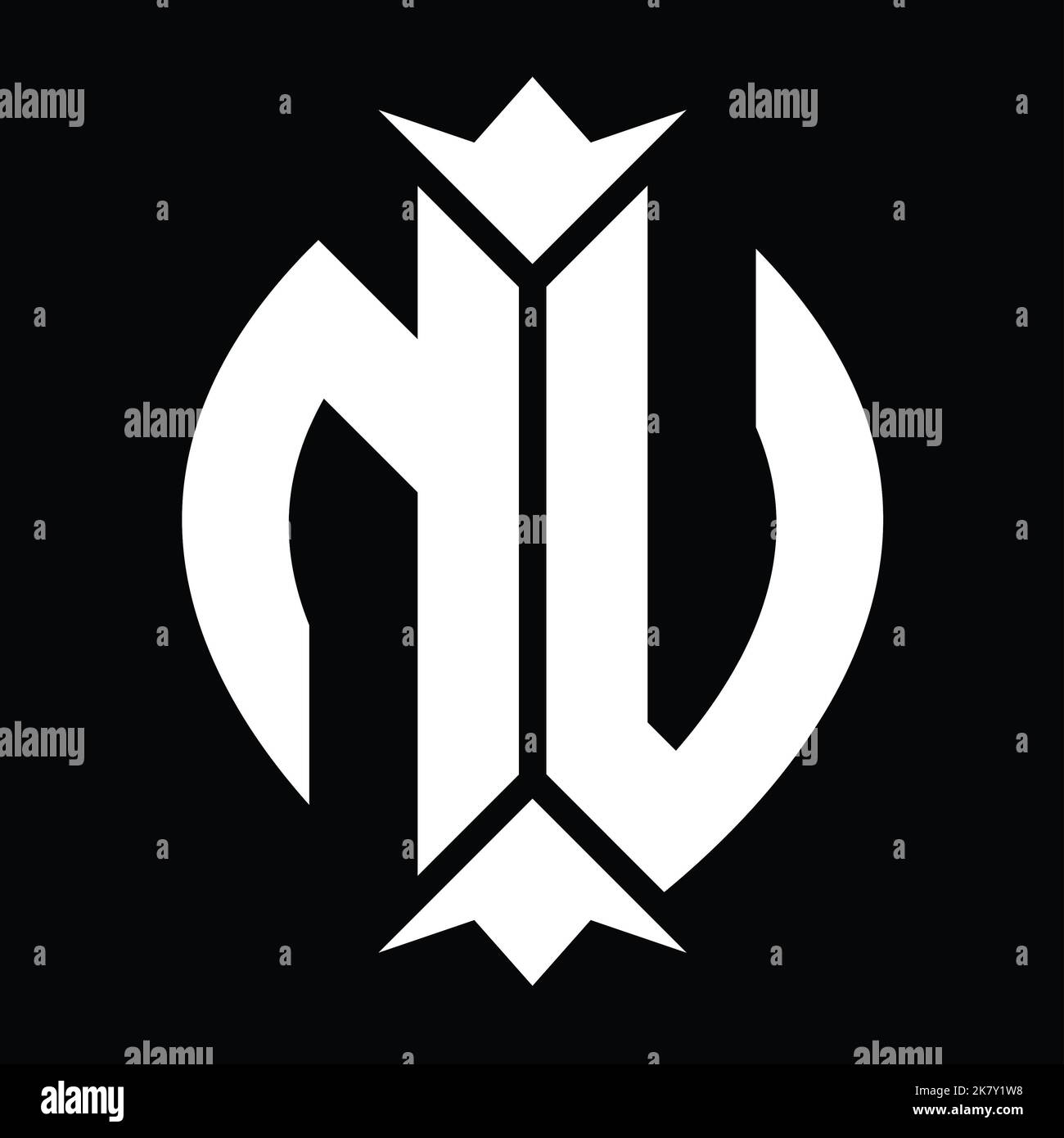 NU Logo monogram shield leaf crown element design template Stock Photo ...