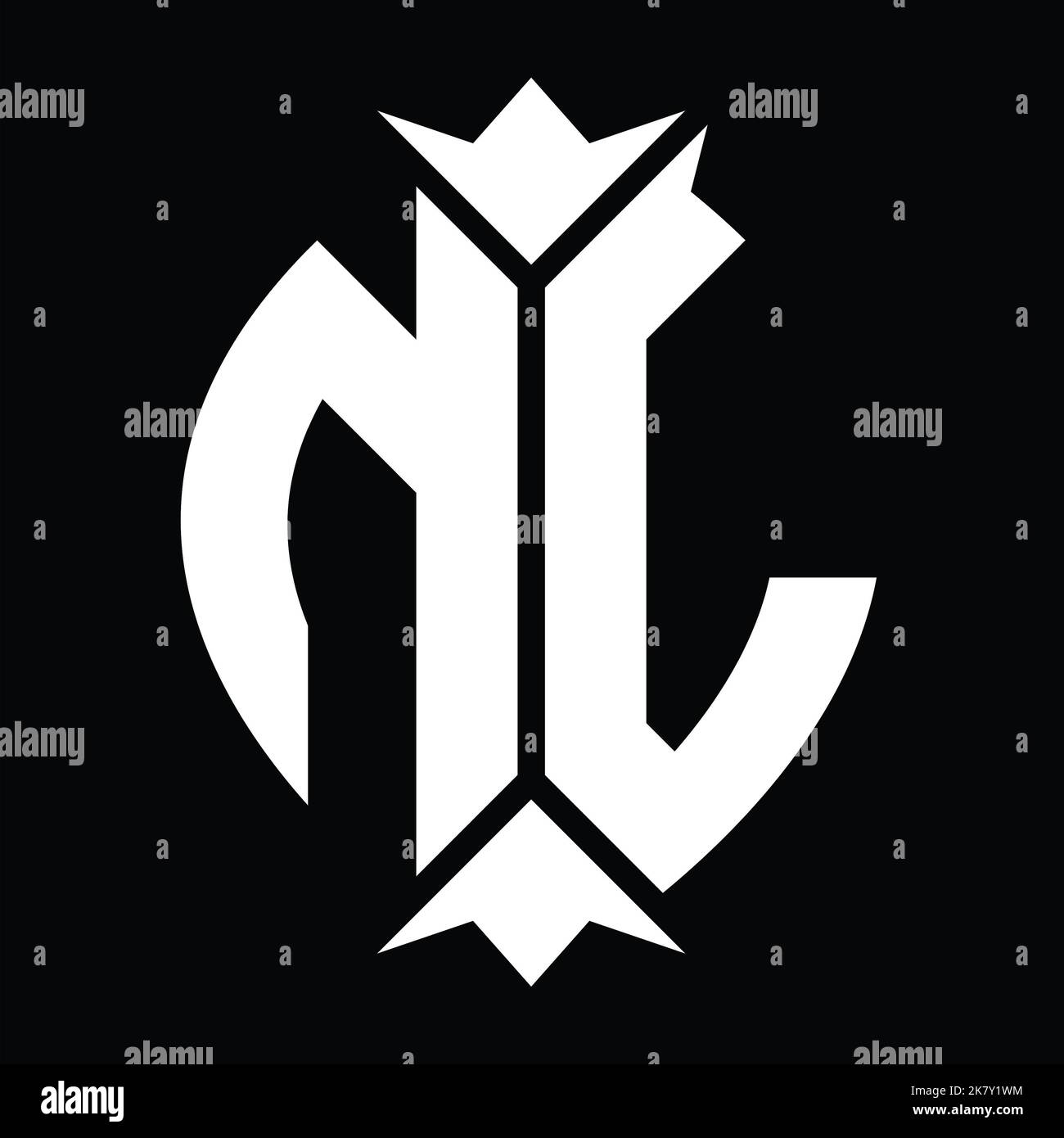 NL Logo monogram shield leaf crown element design template Stock Photo ...