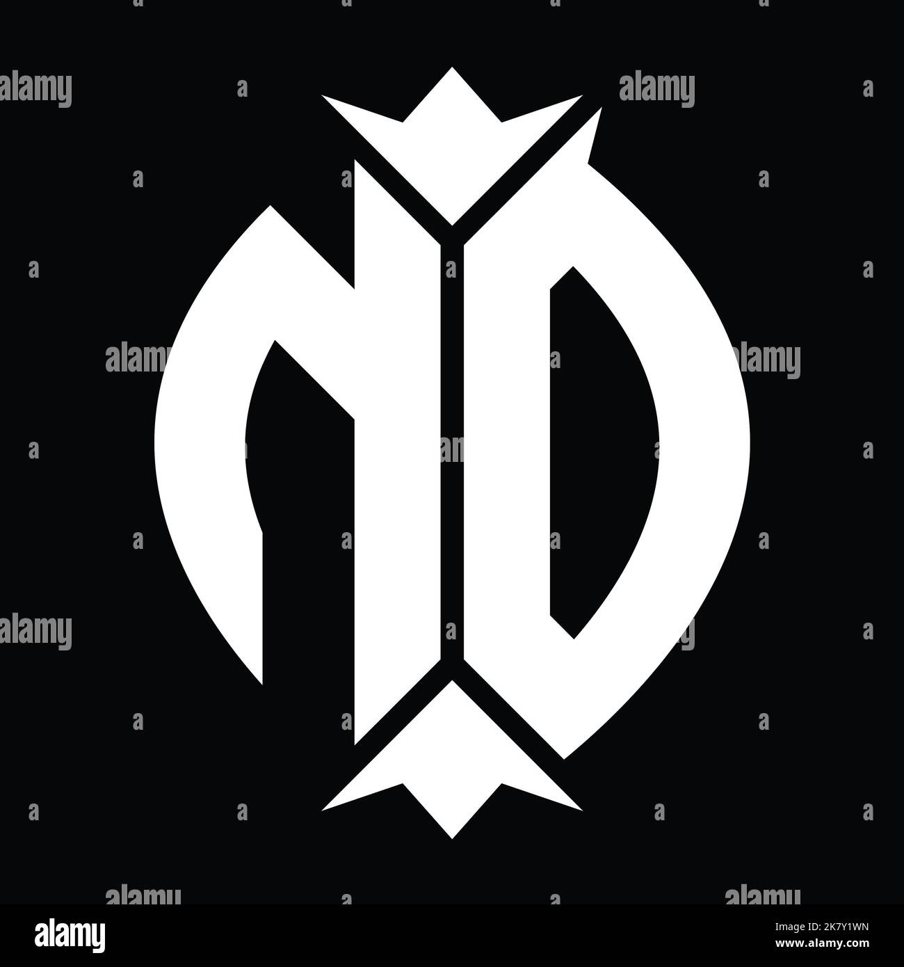 ND Logo monogram shield leaf crown element design template Stock Photo ...