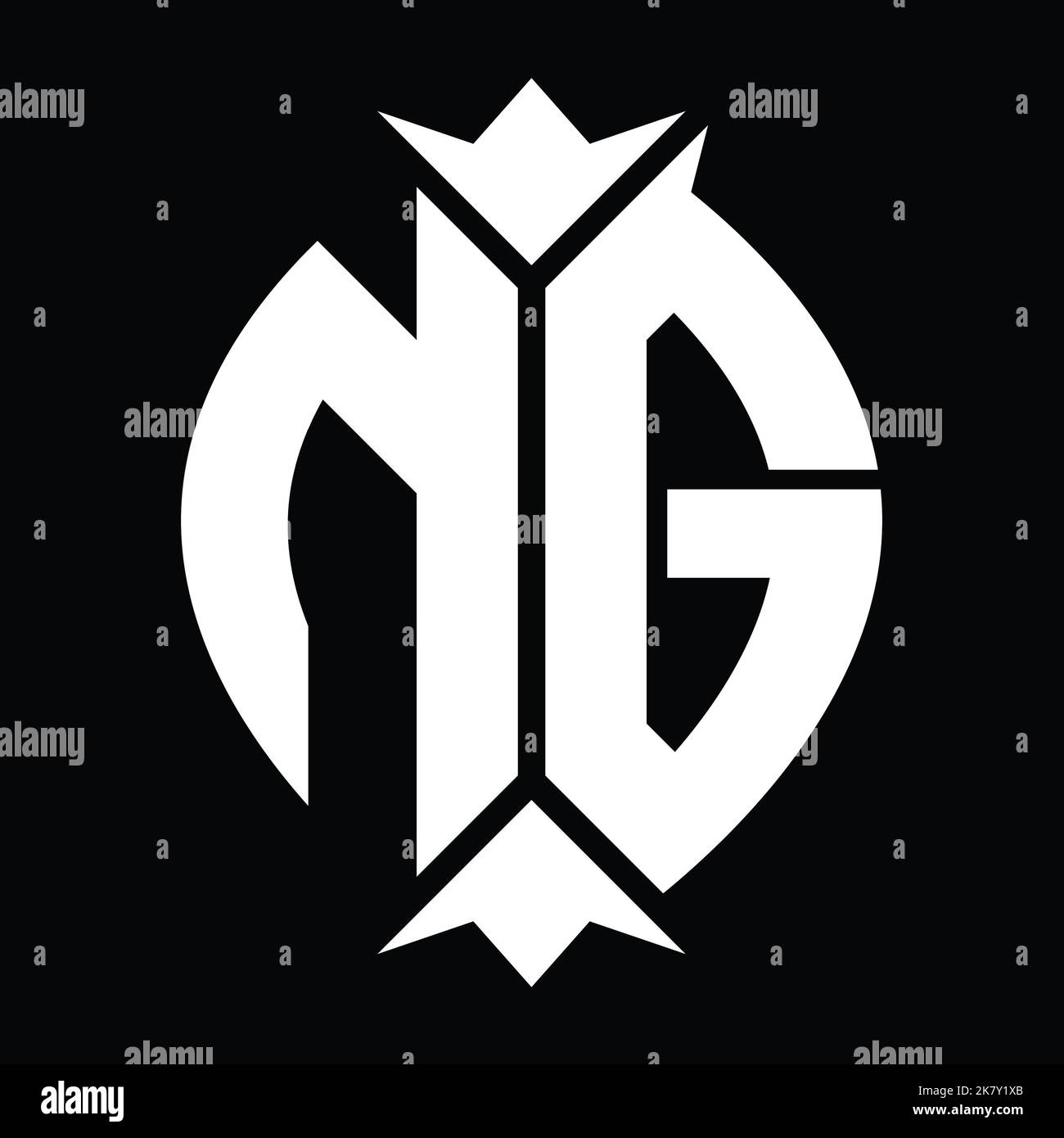 NG Logo monogram shield leaf crown element design template Stock Photo ...