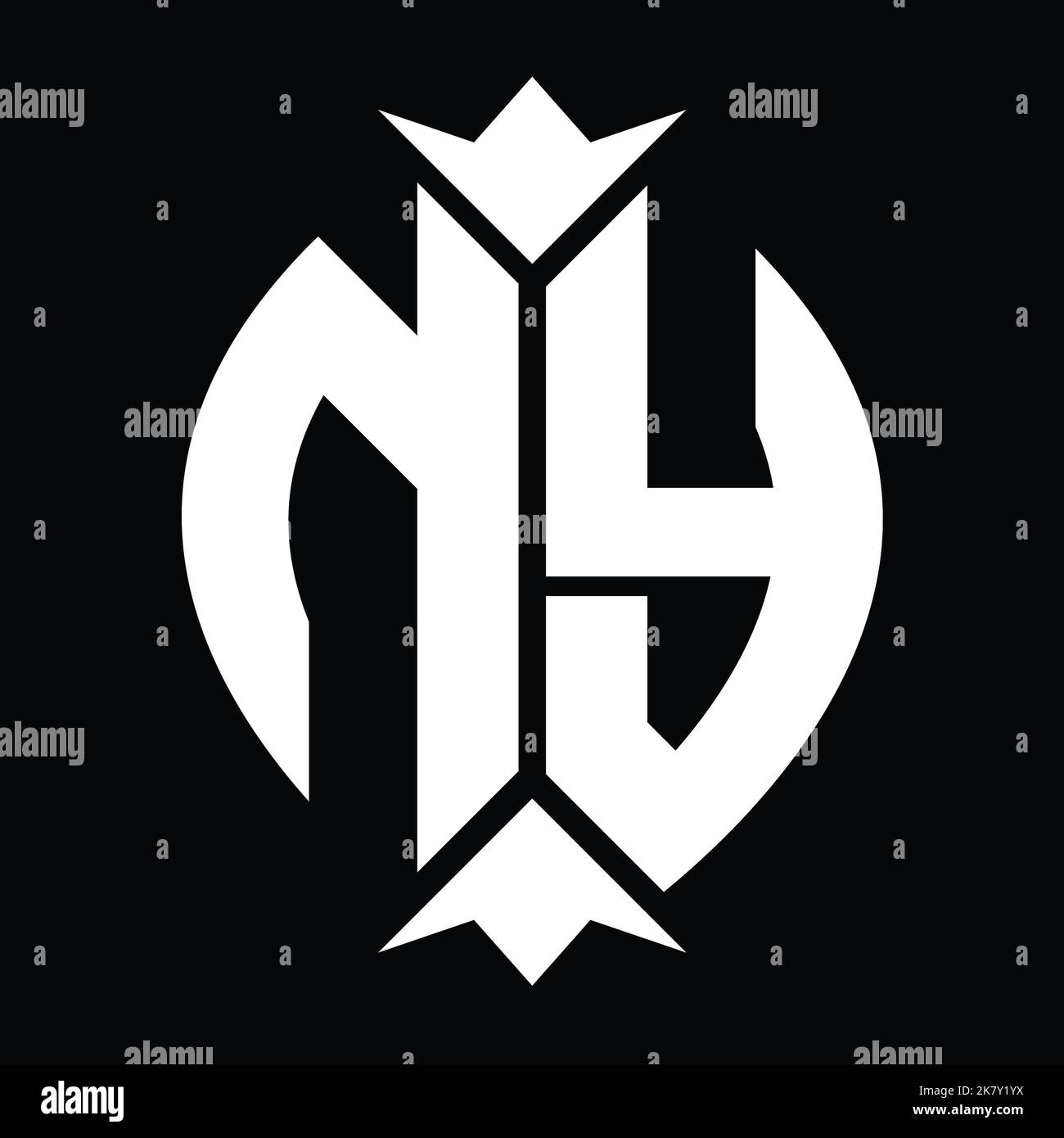 NY Logo monogram shield leaf crown element design template Stock Photo ...