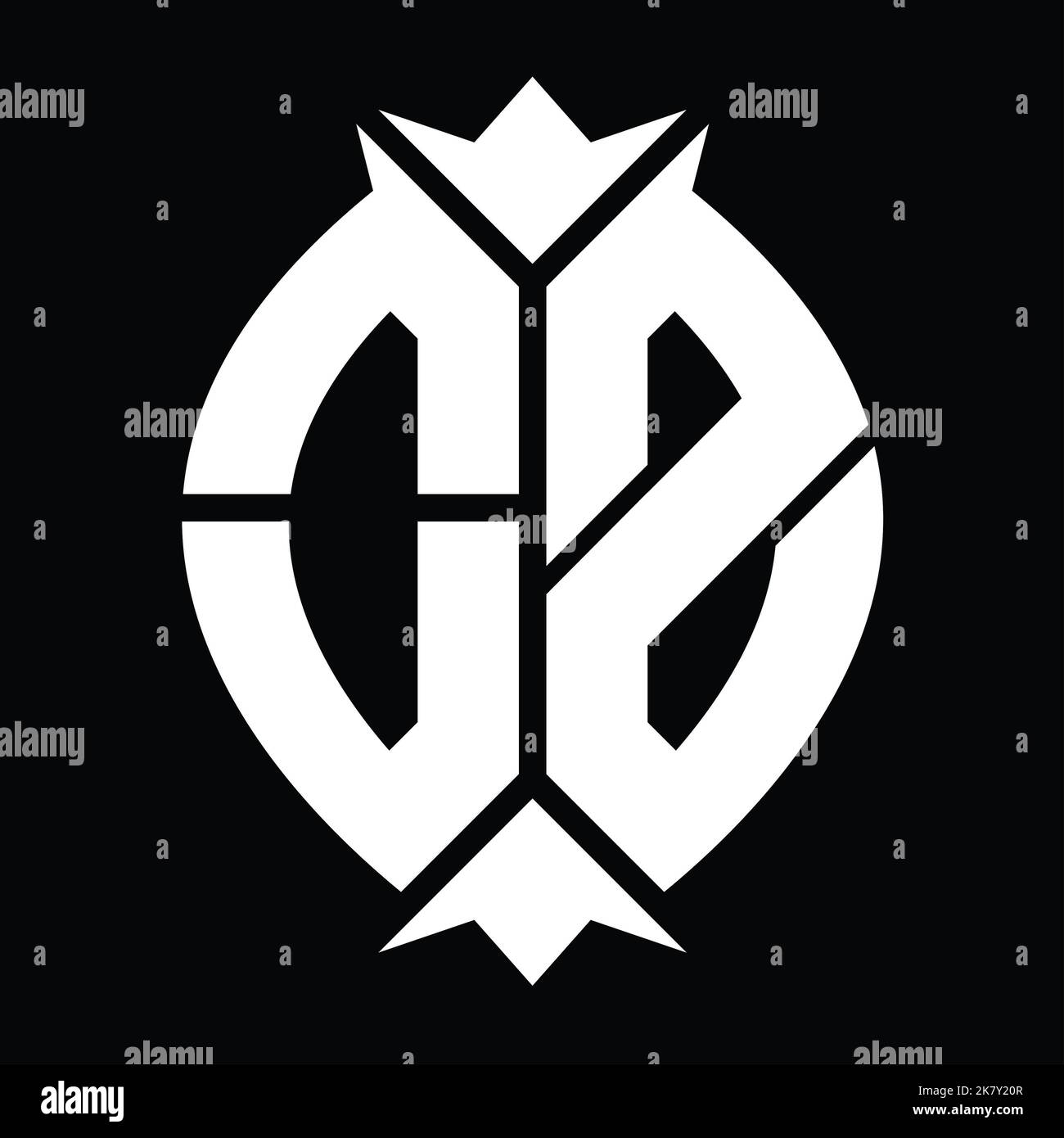 OZ Logo monogram shield leaf crown element design template Stock Photo ...