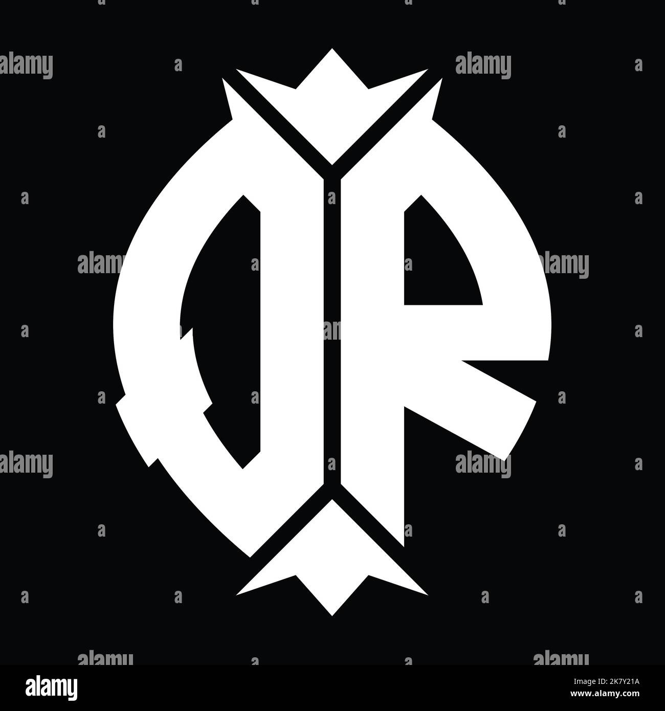 QR Logo monogram shield leaf crown element design template Stock Photo ...