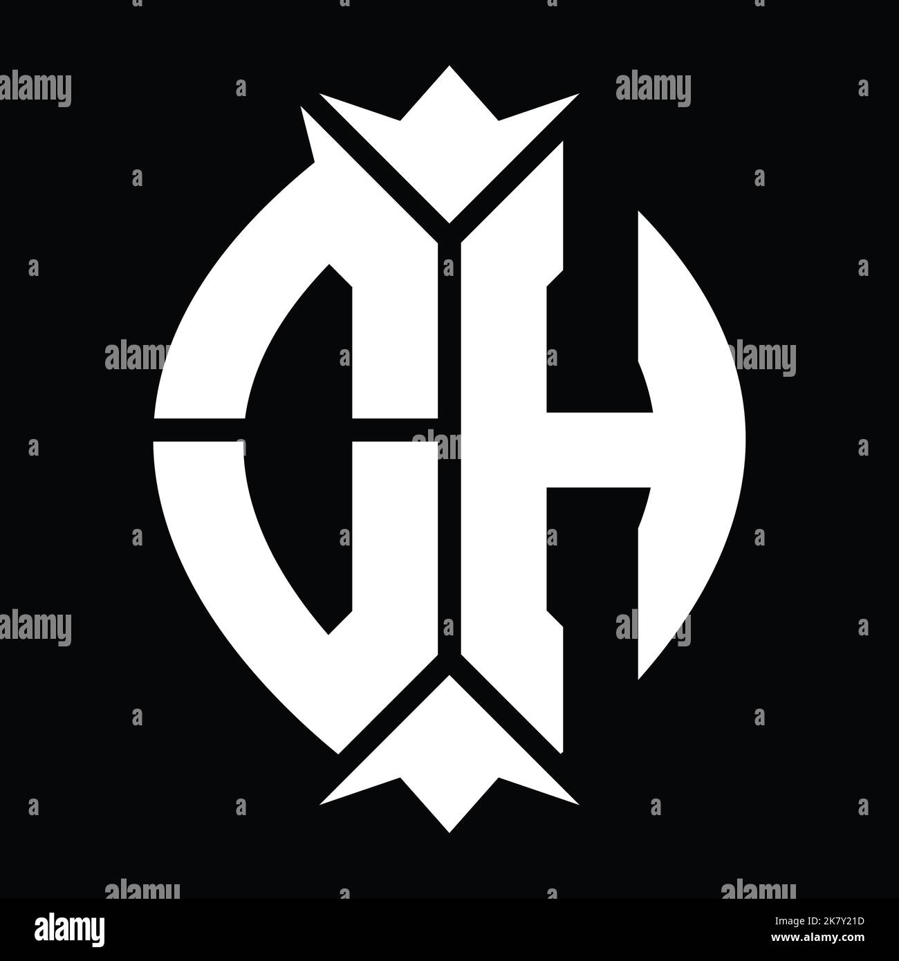 OH Logo monogram shield leaf crown element design template Stock Photo ...