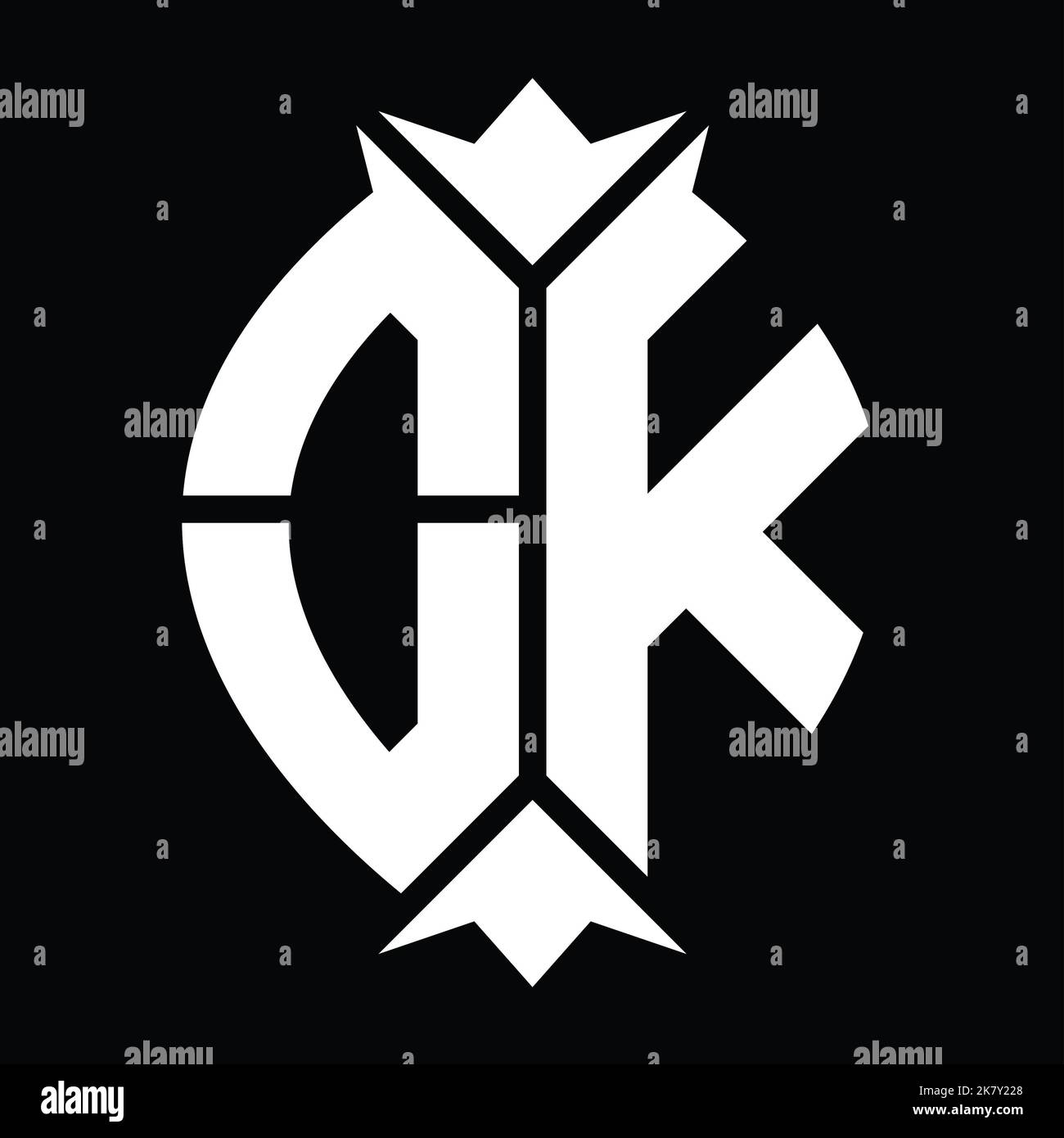 OK Logo monogram shield leaf crown element design template Stock Photo ...