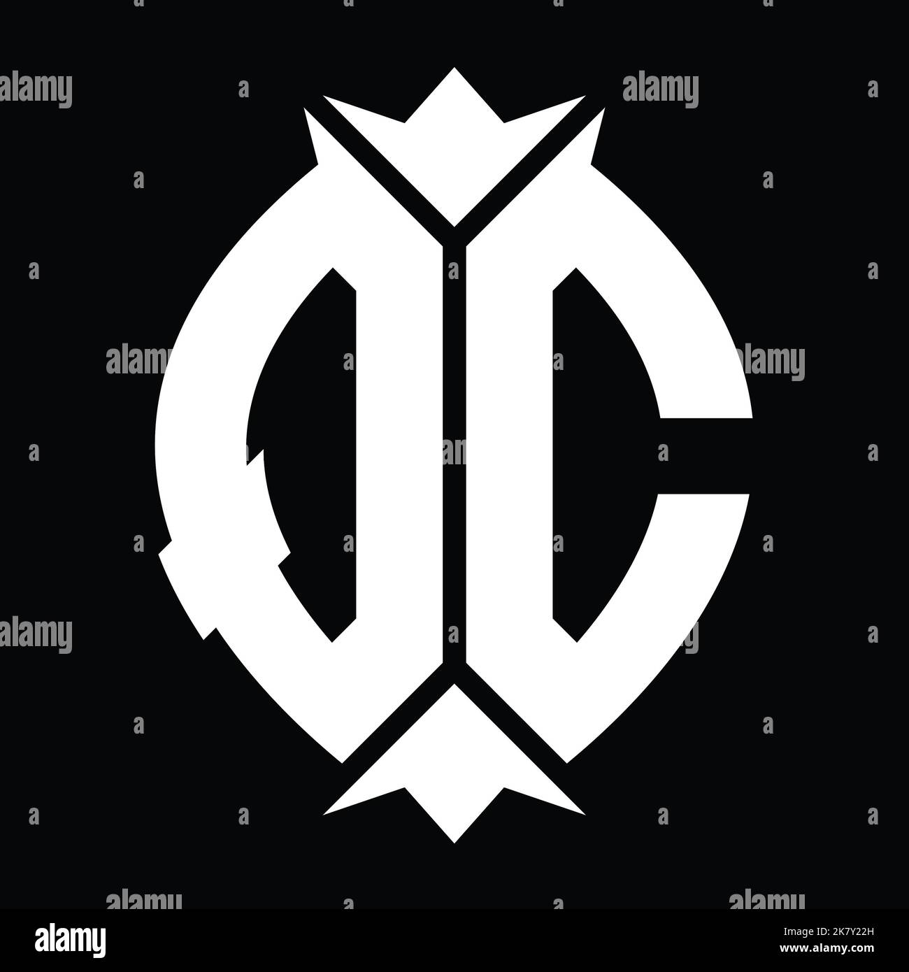 QC Logo monogram shield leaf crown element design template Stock Photo ...
