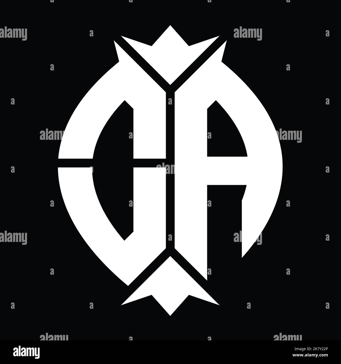 OA Logo monogram shield leaf crown element design template Stock Photo ...