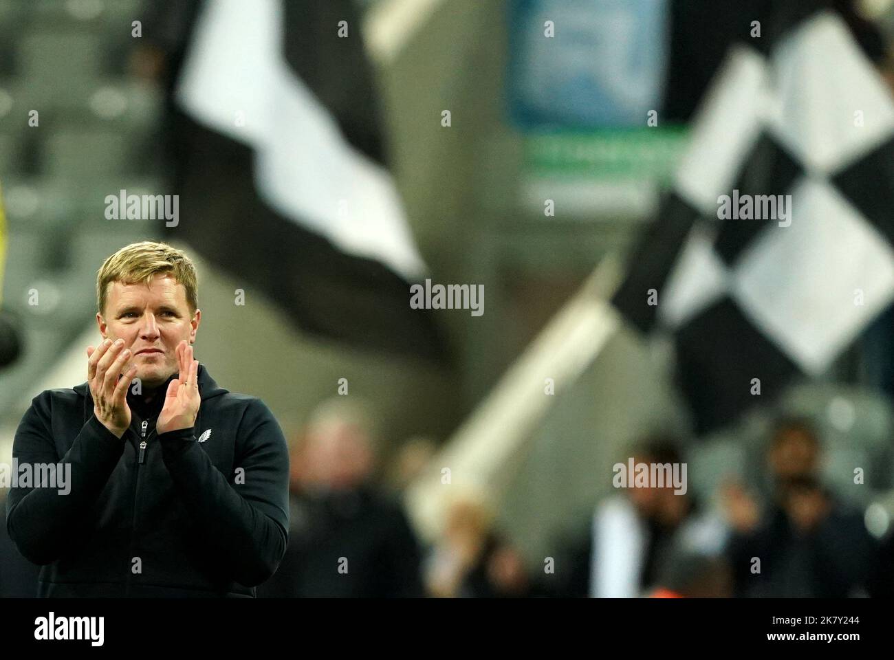 Newcastle United manager Eddie Howe applauds the fans after the Premier ... Newcastle United manager Eddie Howe applauds the fans after the Premier ...