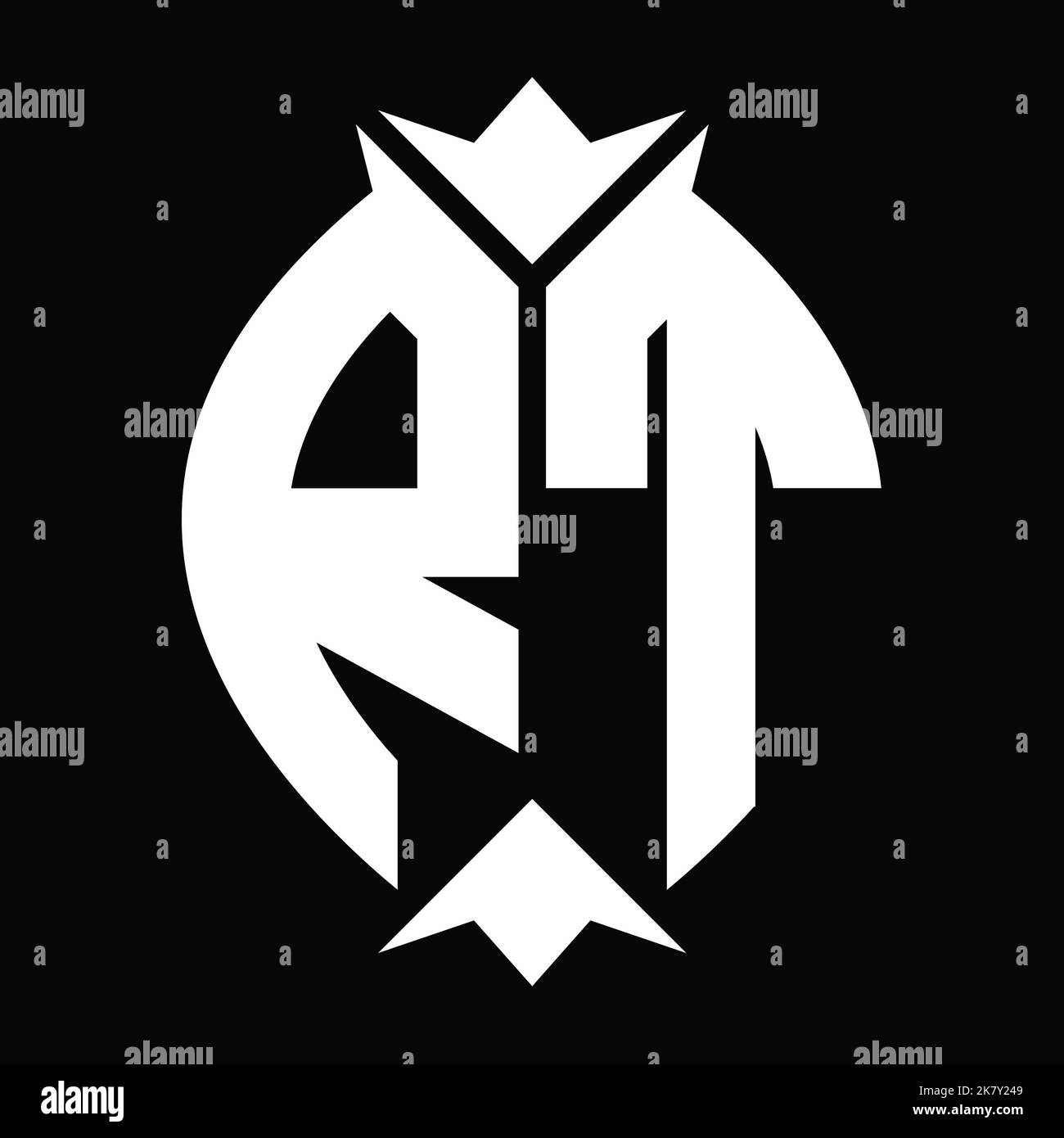 RT Logo monogram shield leaf crown element design template Stock Photo ...