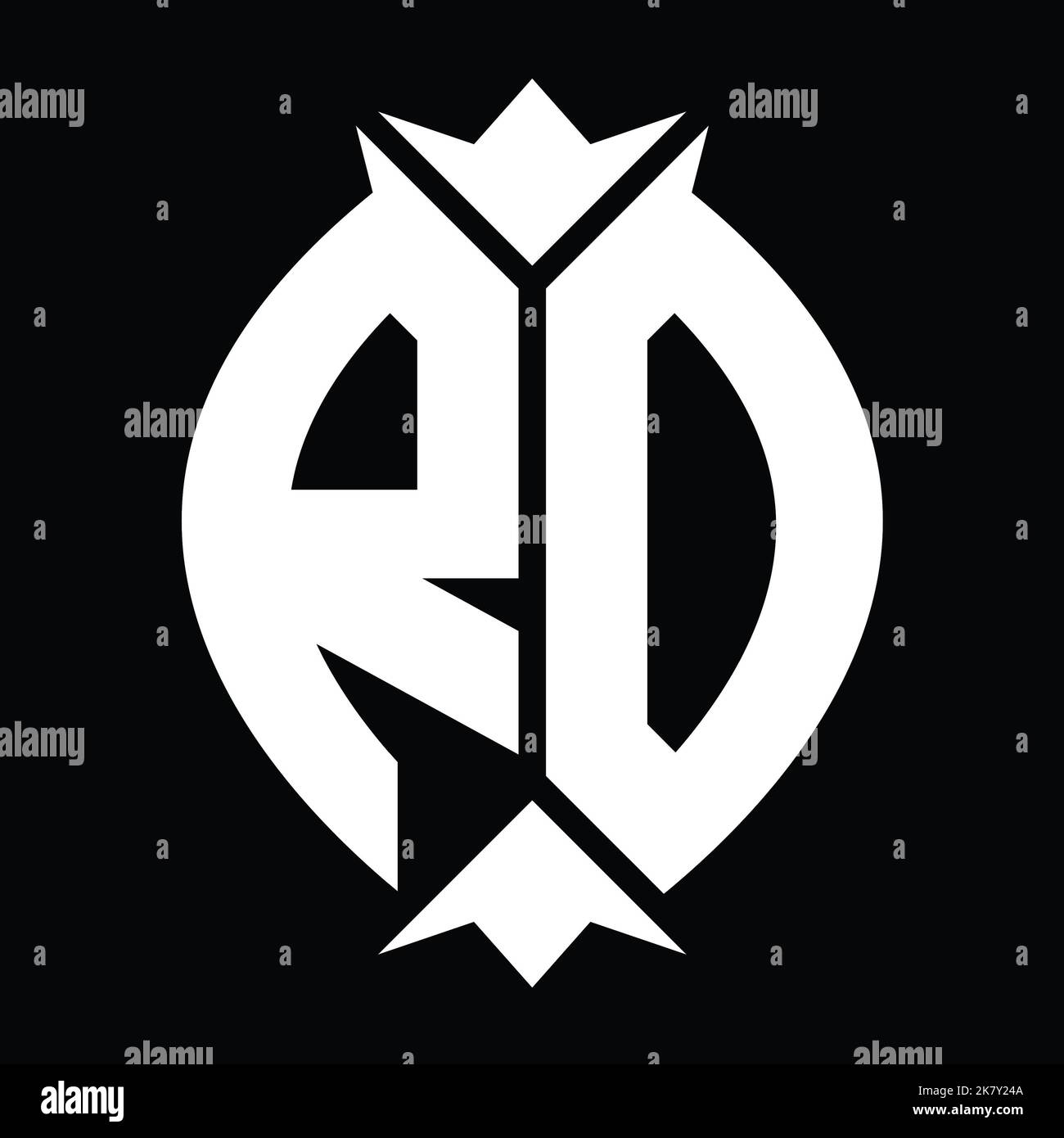 RD Logo monogram shield leaf crown element design template Stock Photo ...