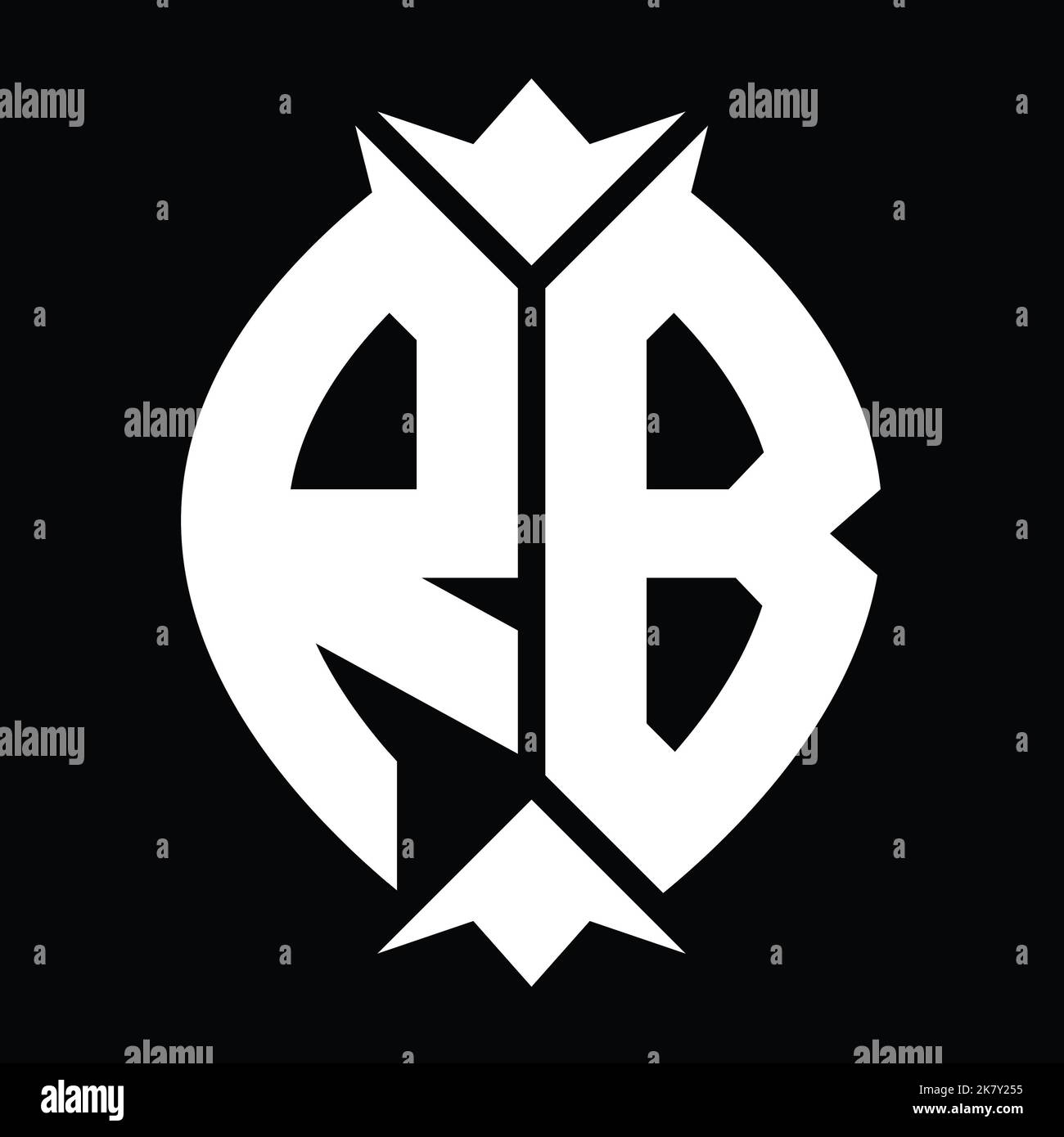 RB Logo monogram shield leaf crown element design template Stock Photo ...