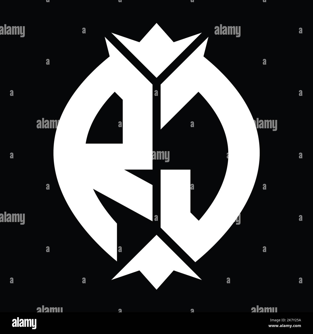 RJ Logo monogram shield leaf crown element design template Stock Photo ...