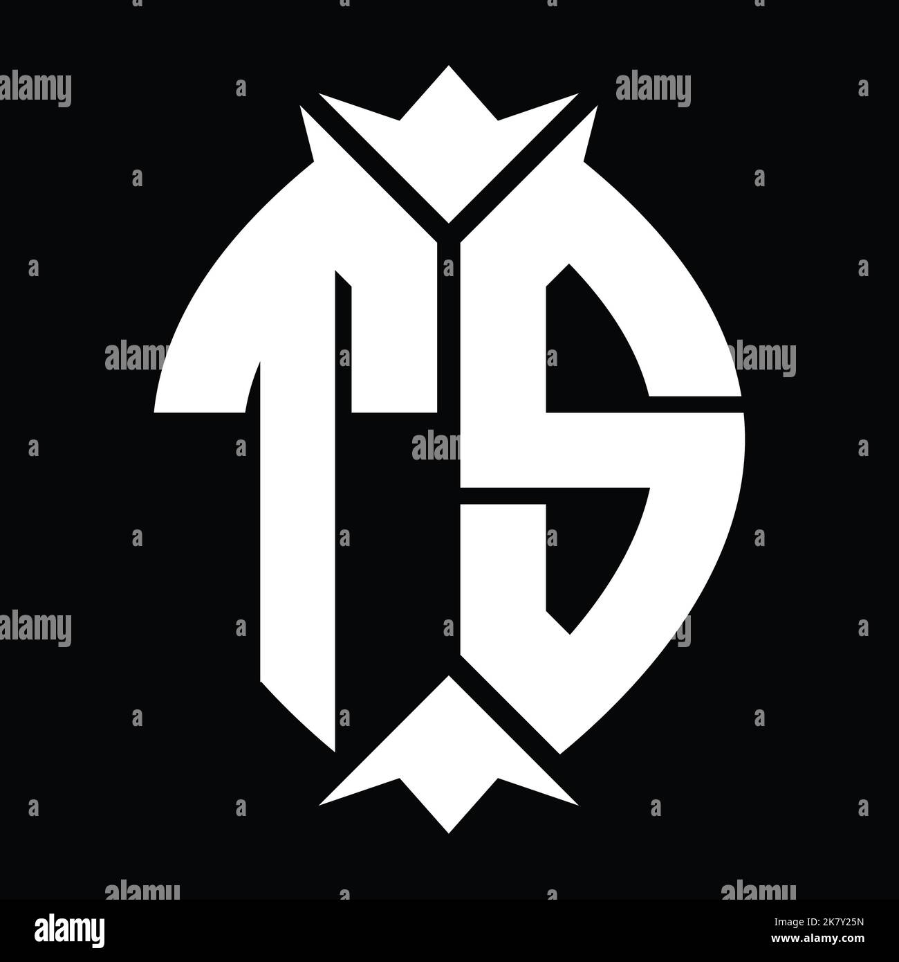 TS Logo monogram shield leaf crown element design template Stock Photo ...