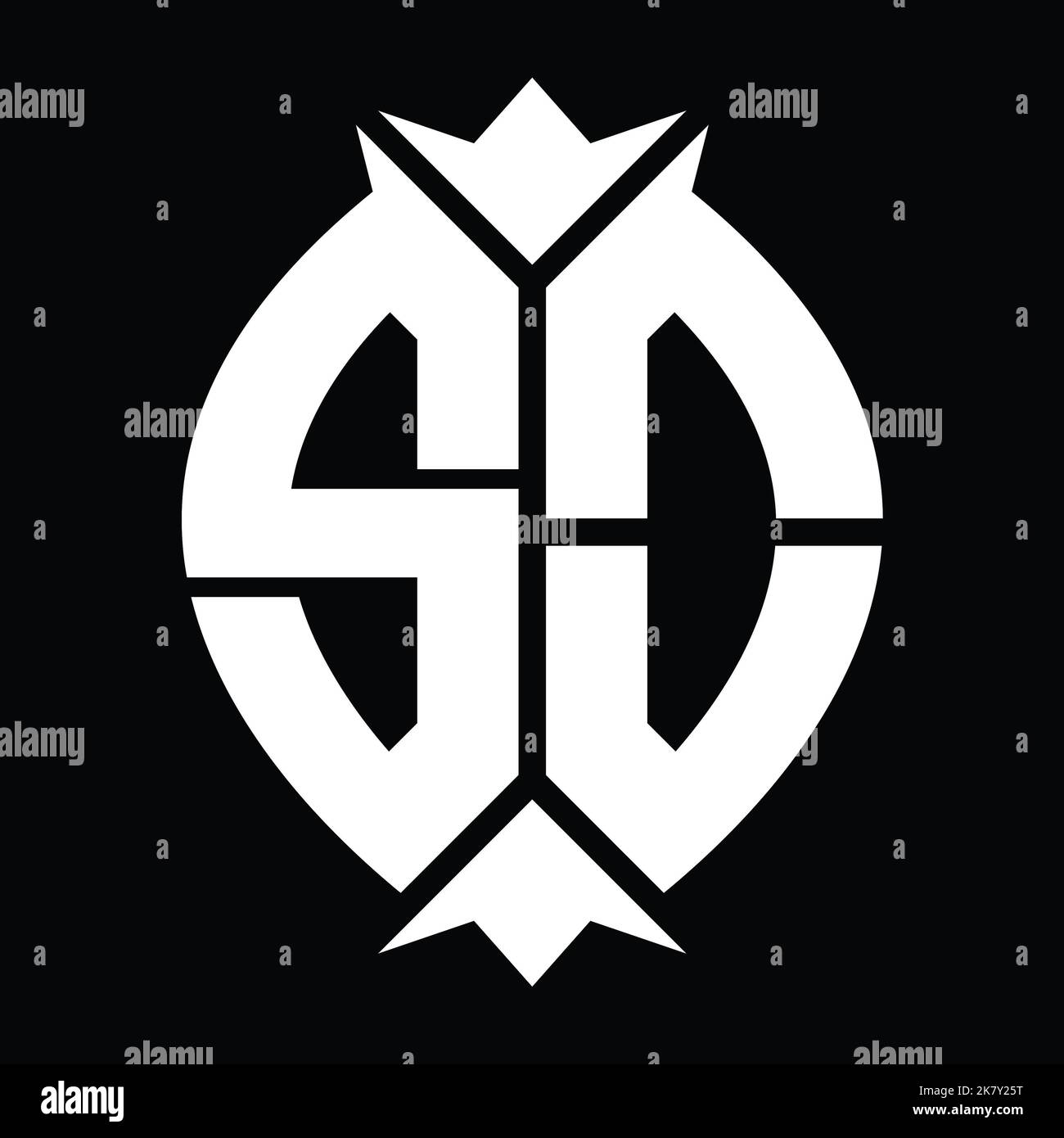 SO Logo monogram shield leaf crown element design template Stock Photo ...