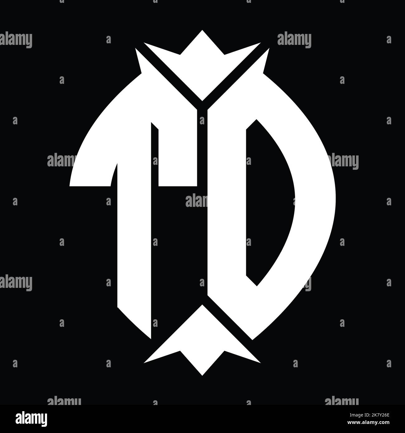 TD Logo monogram shield leaf crown element design template Stock Photo ...