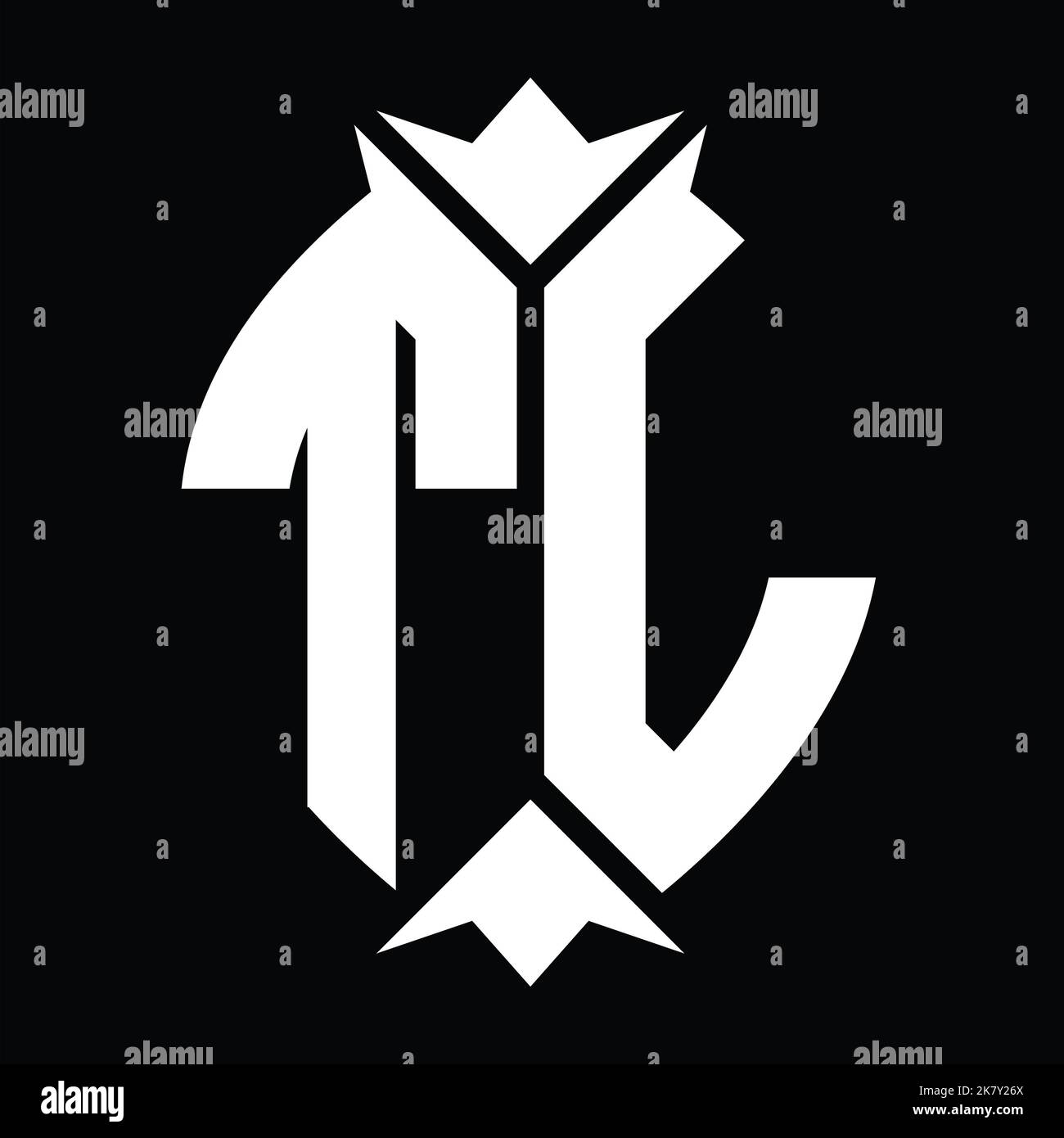 TL Logo monogram shield leaf crown element design template Stock Photo ...