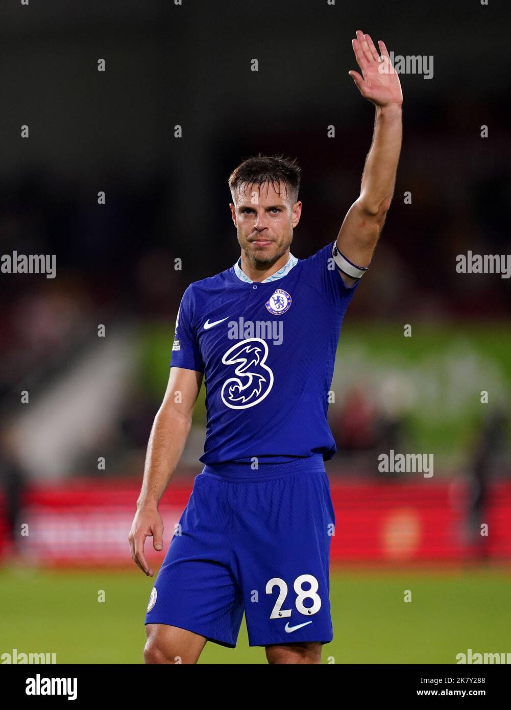 Chelsea's Cesar Azpilicueta salutes the fans after the Premier League ...