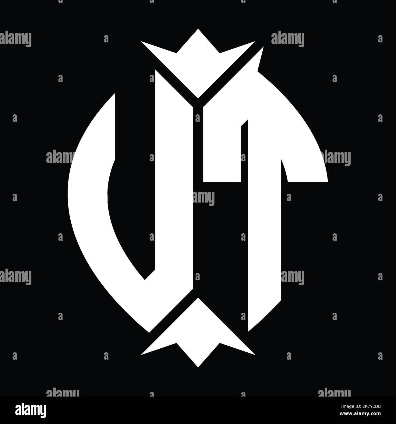 UT Logo monogram shield leaf crown element design template Stock Photo ...