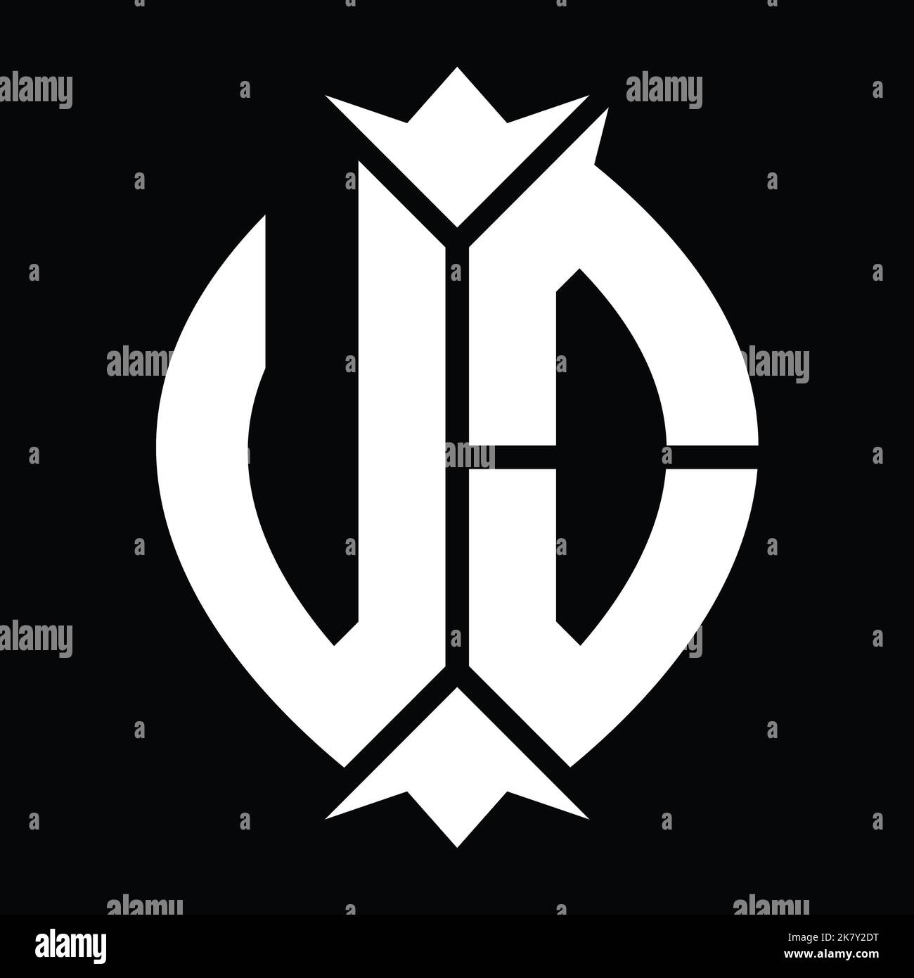 UO Logo monogram shield leaf crown element design template Stock Photo ...