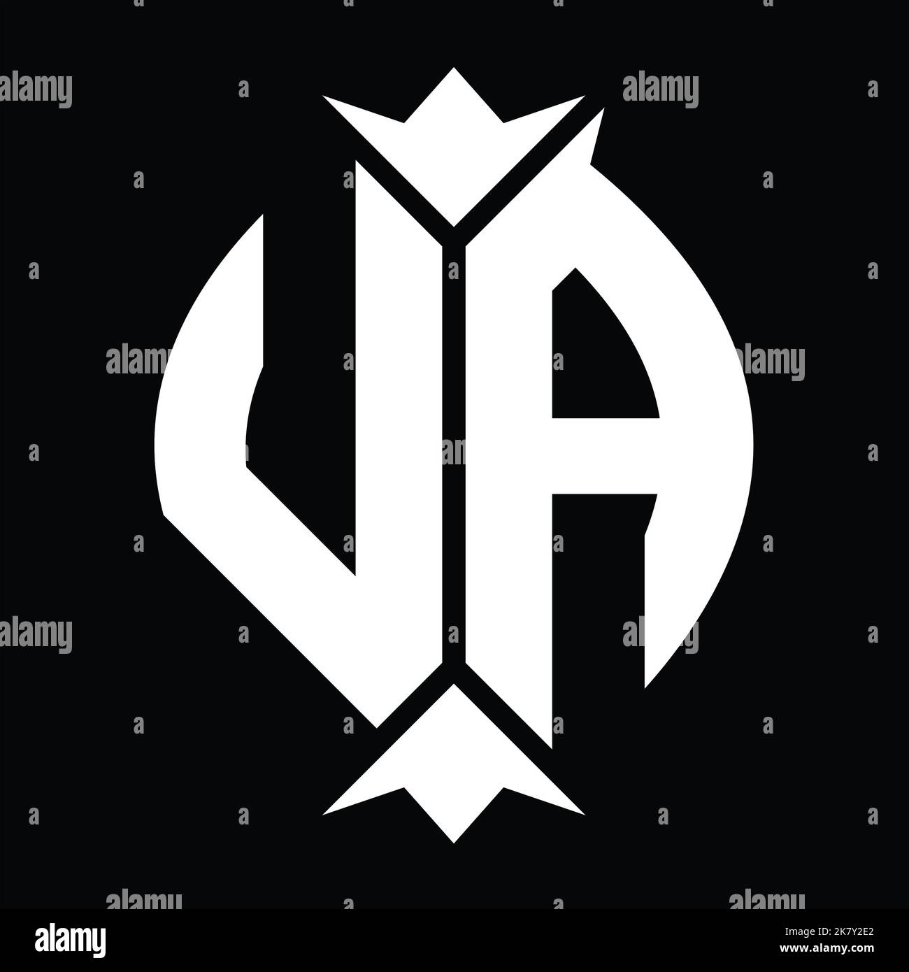 VA Logo monogram shield leaf crown element design template Stock Photo ...