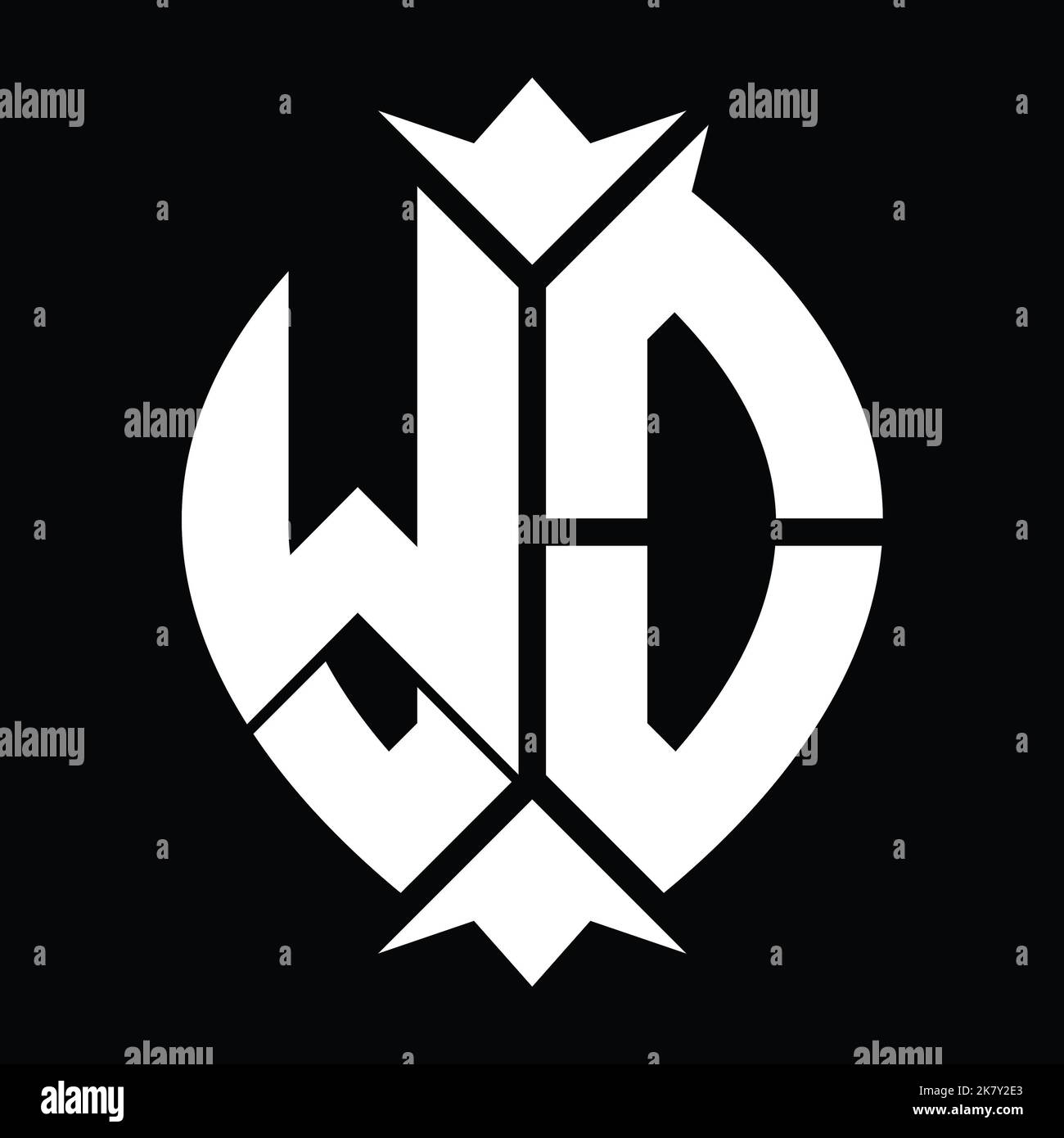 WO Logo monogram shield leaf crown element design template Stock Photo ... WO Logo monogram shield leaf crown element design template Stock Photo ...