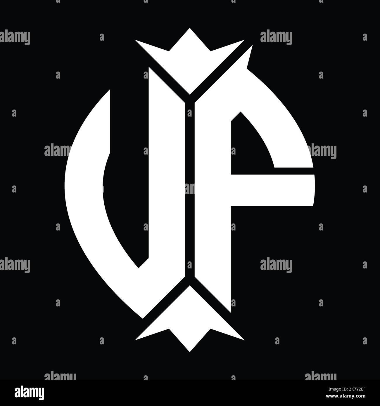 UF Logo monogram shield leaf crown element design template Stock Photo ...