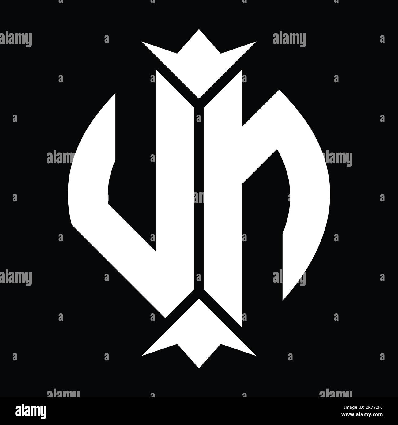 VN Logo monogram shield leaf crown element design template Stock Photo ...