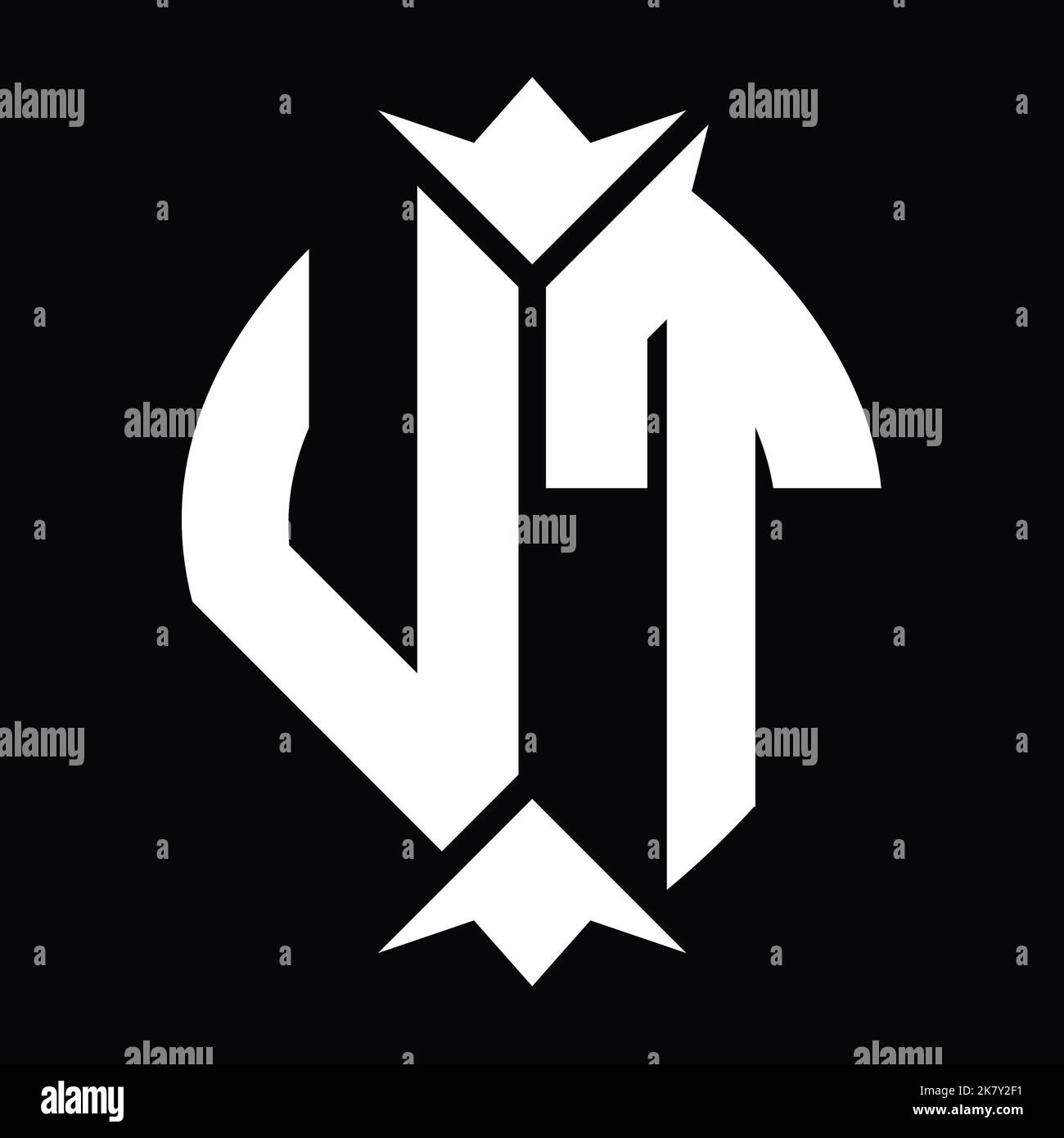 VT Logo monogram shield leaf crown element design template Stock Photo ...