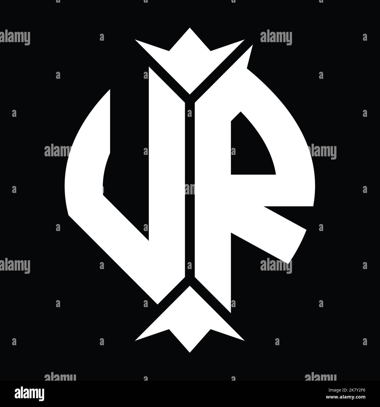 VR Logo monogram shield leaf crown element design template Stock Photo ...