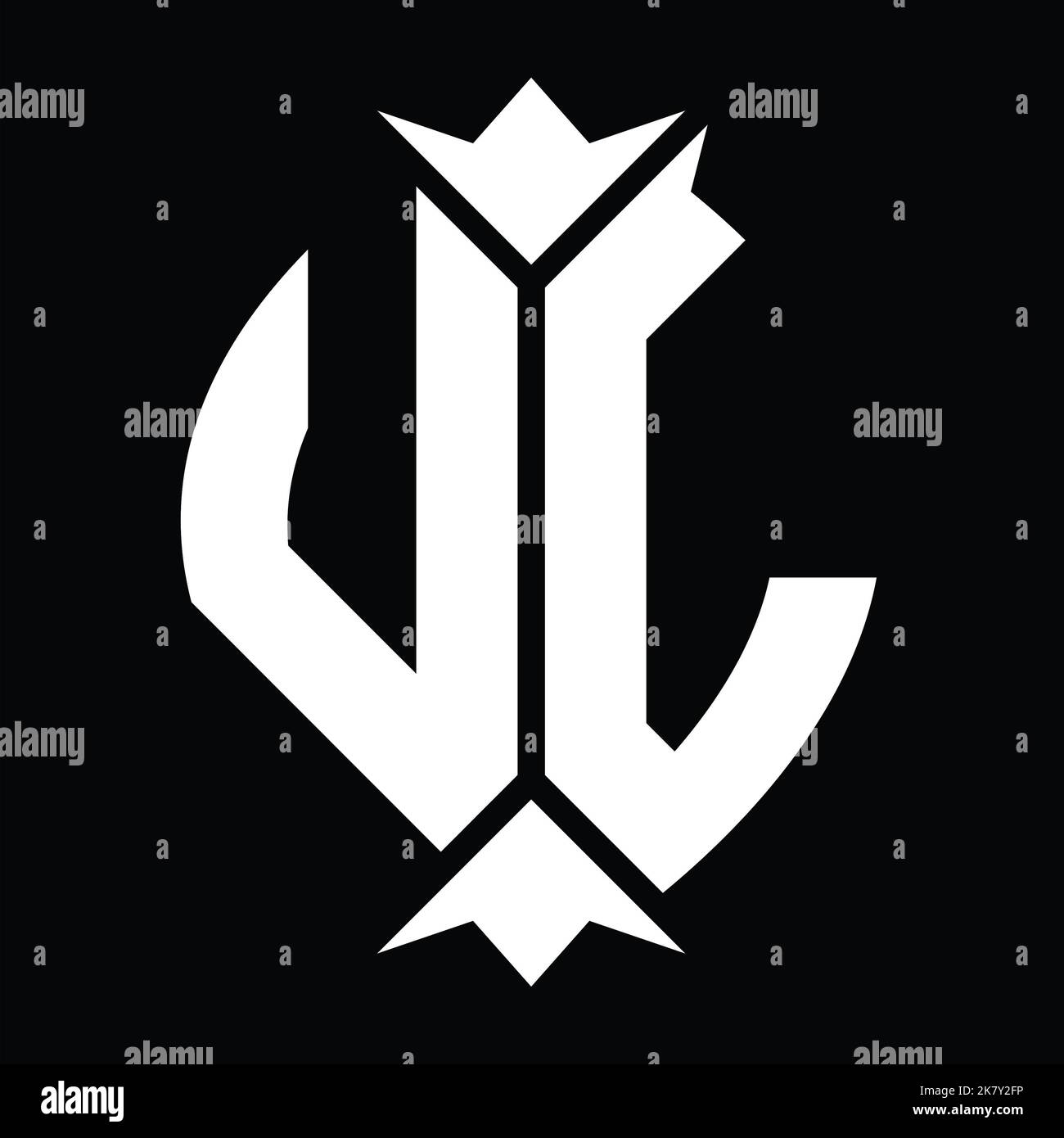 VL Logo monogram shield leaf crown element design template Stock Photo ...