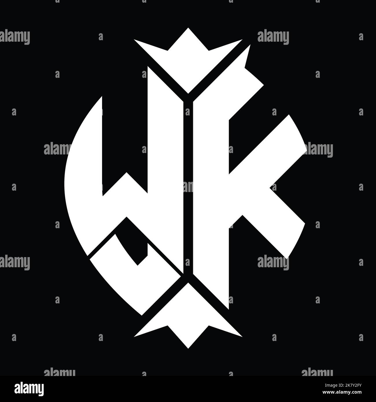 WK Logo monogram shield leaf crown element design template Stock Photo ... WK Logo monogram shield leaf crown element design template Stock Photo ...