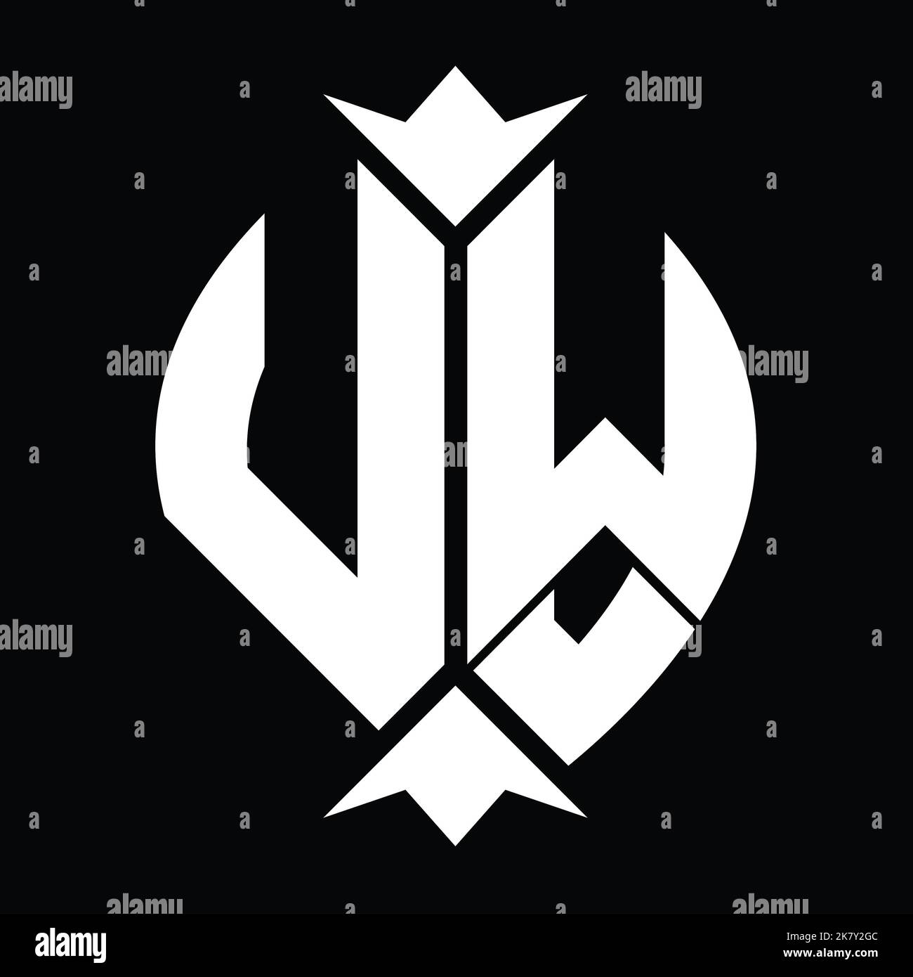 VW Logo monogram shield leaf crown element design template Stock Photo ...