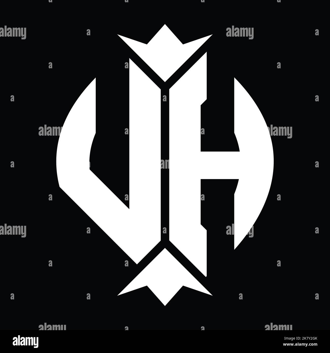 VH Logo monogram shield leaf crown element design template Stock Photo ...