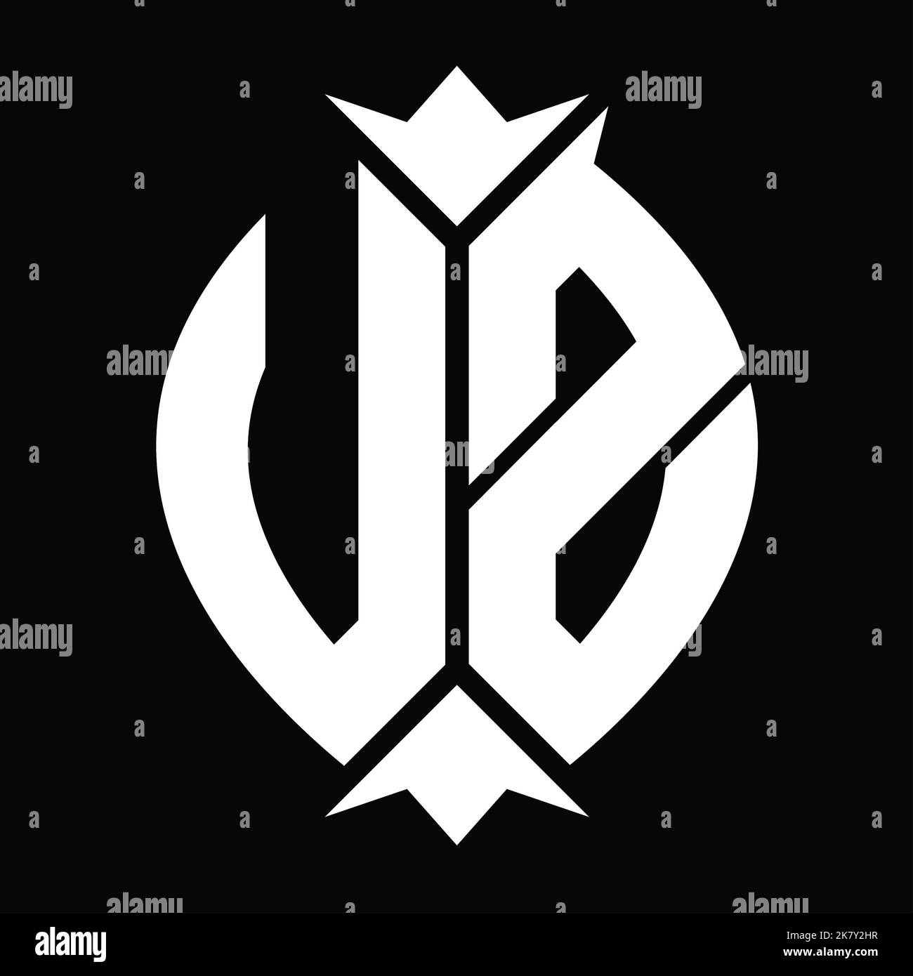 UZ Logo monogram shield leaf crown element design template Stock Photo ...