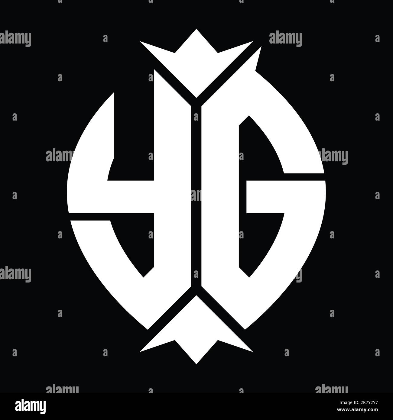 YG Logo monogram shield leaf crown element design template Stock Photo ...