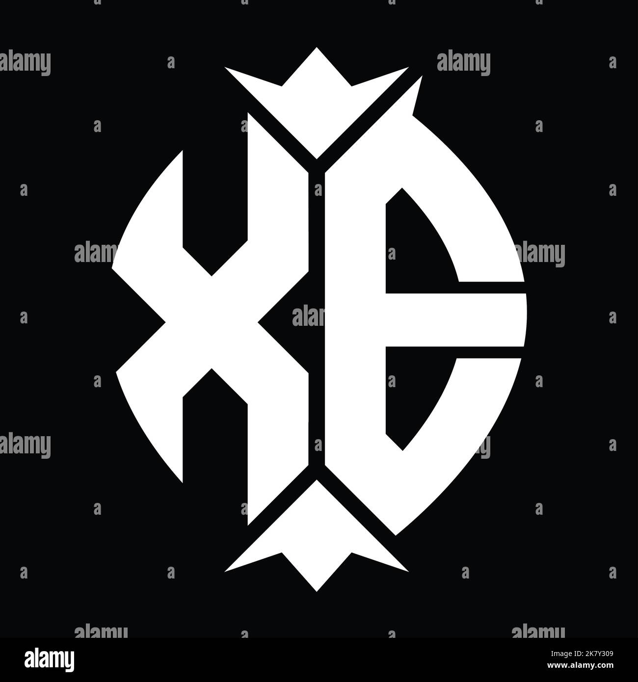 XE Logo monogram shield leaf crown element design template Stock Photo ...