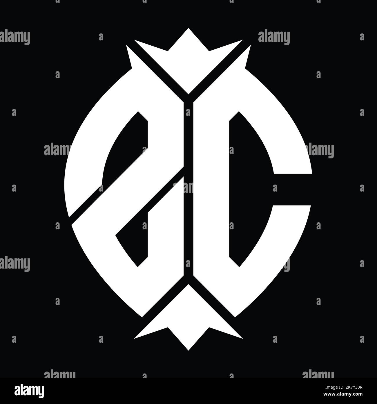 ZC Logo monogram shield leaf crown element design template Stock Photo ... ZC Logo monogram shield leaf crown element design template Stock Photo ...