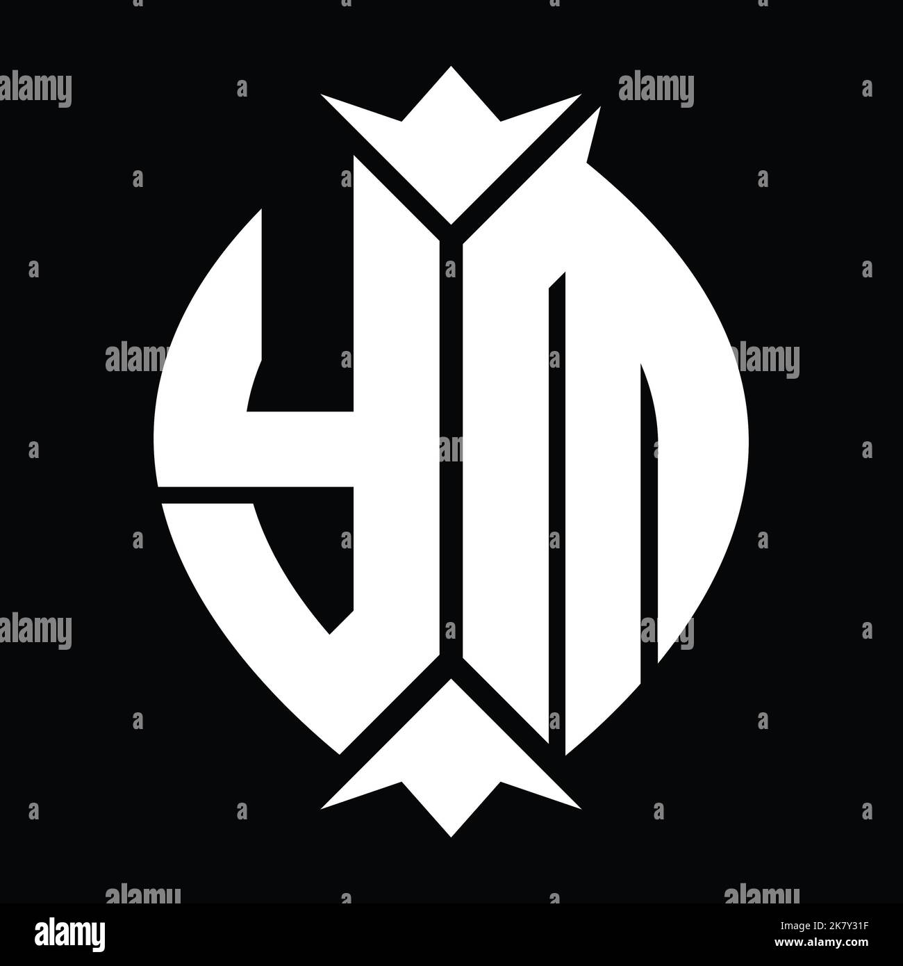 YM Logo monogram shield leaf crown element design template Stock Photo ... YM Logo monogram shield leaf crown element design template Stock Photo ...