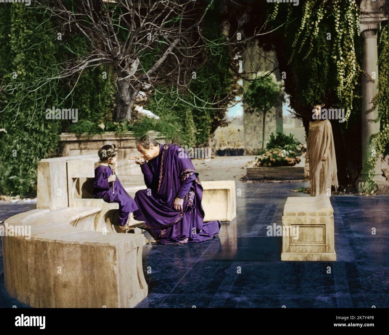 Rex Harrison & Boy Film Cleopatra (USA/UK/CH 1963) Characters: Caesar ...