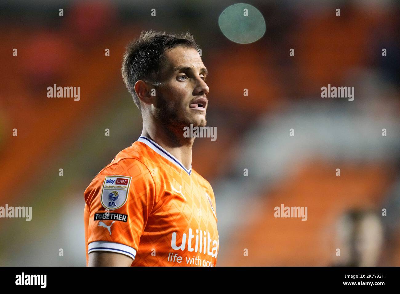 Jerry Yates #9 of Blackpool during the Sky Bet Championship match ...