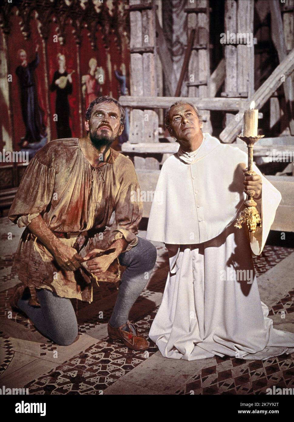 Charlton Heston & Rex Harrison Film The Agony And The Ecstasy (1965 ...