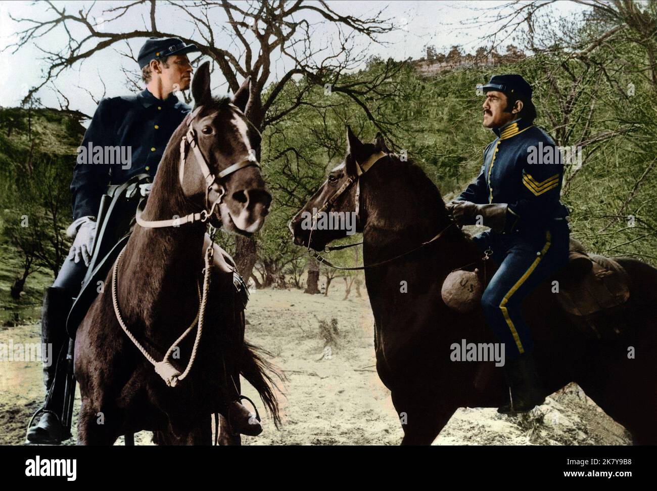 Charlton Heston & Mario Adorf Film: Major Dundee (USA 1965) Characters ...