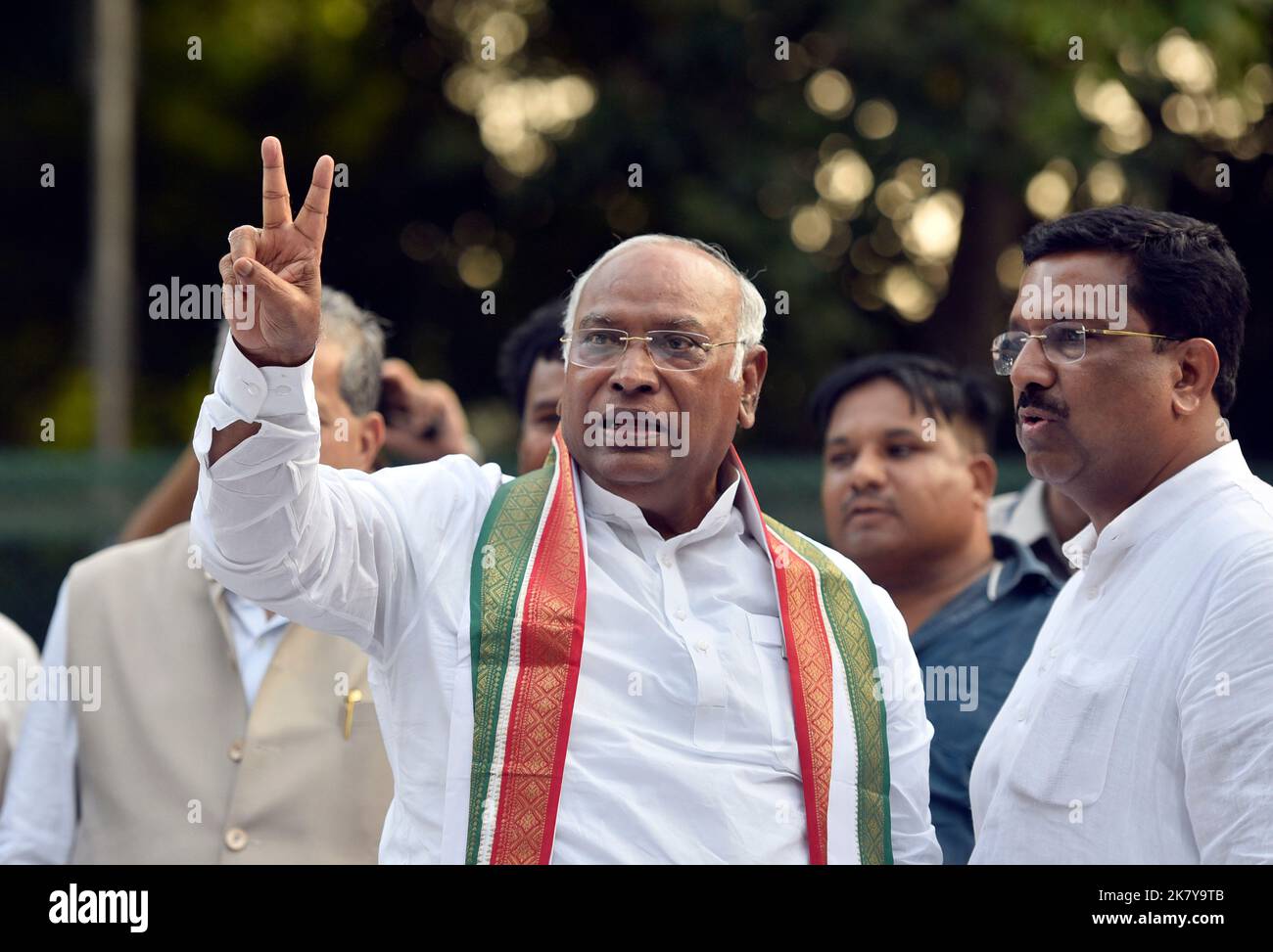 New Delhi, India. 19th Oct, 2022. NEW DELHI, INDIA - OCTOBER 19: Newly elected Indian National ...