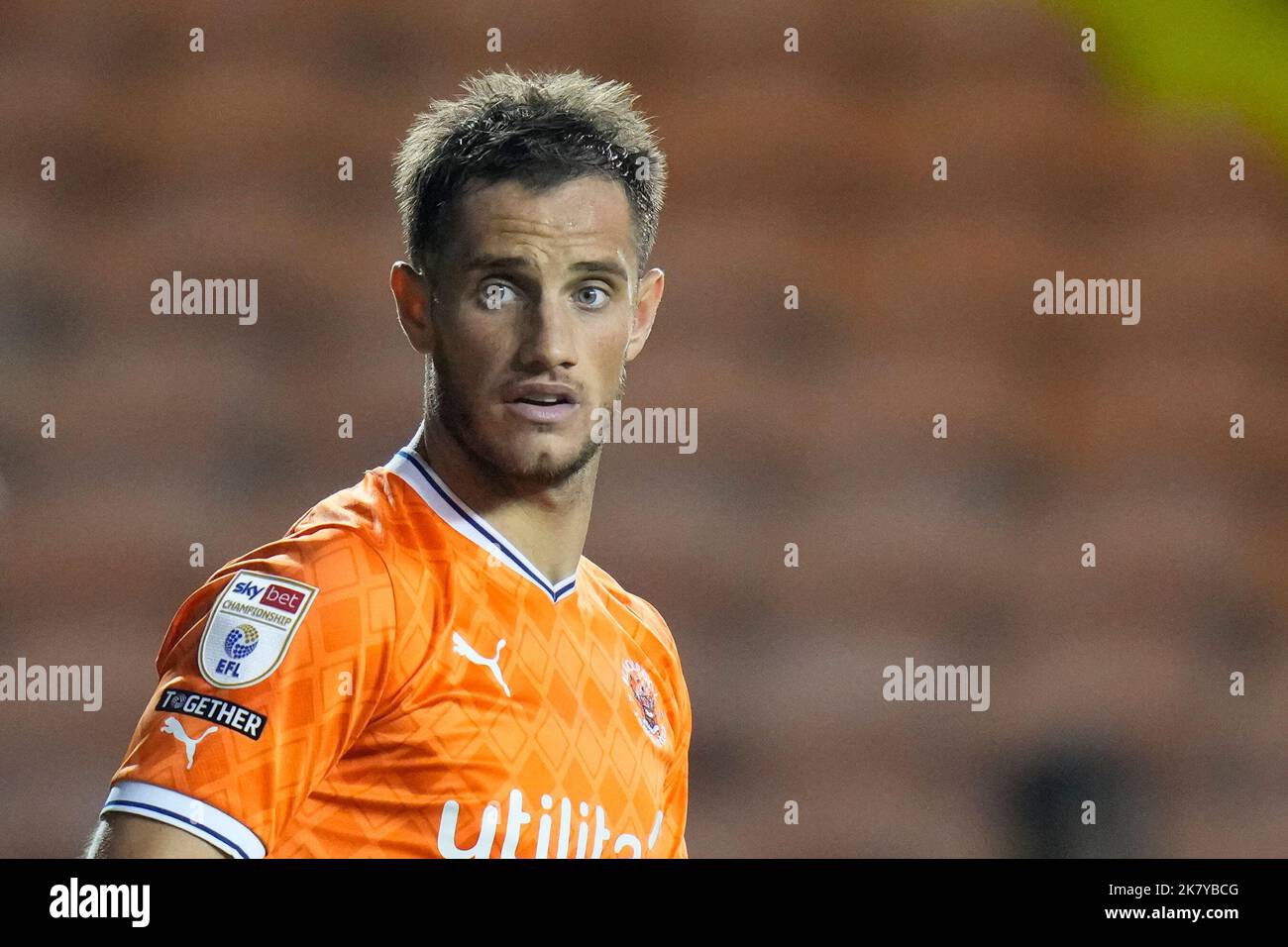 Jerry Yates #9 of Blackpool during the Sky Bet Championship match ...