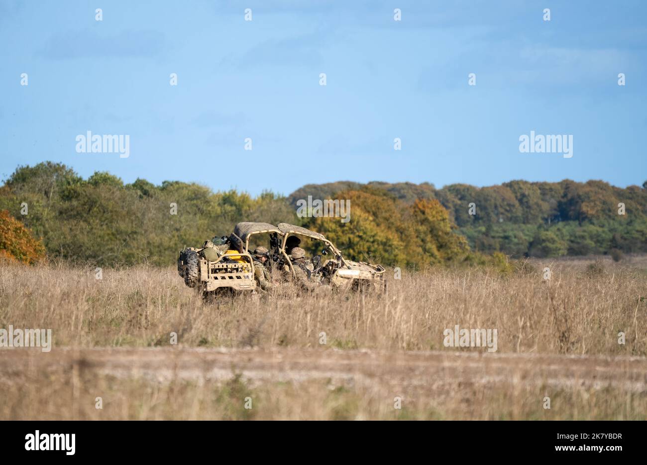 Polaris MRZR-D4 UTV (utility task vehicle) carrying soldiers from 40 ...