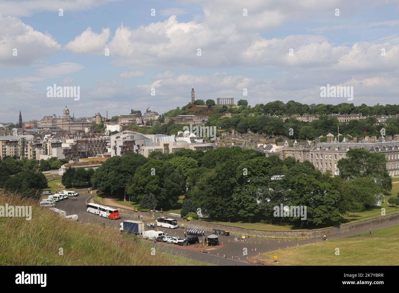 Edinburgh cityscape with Balmoral Hotel, W Hotel, Carlton Hill and ...