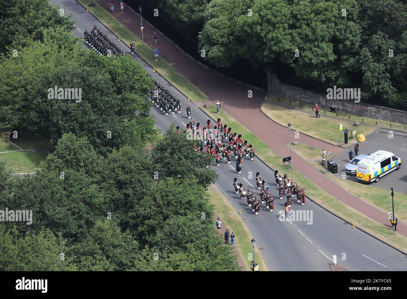 Aerial view of Band of the Royal Regiment of Scotland and Balaklava ...