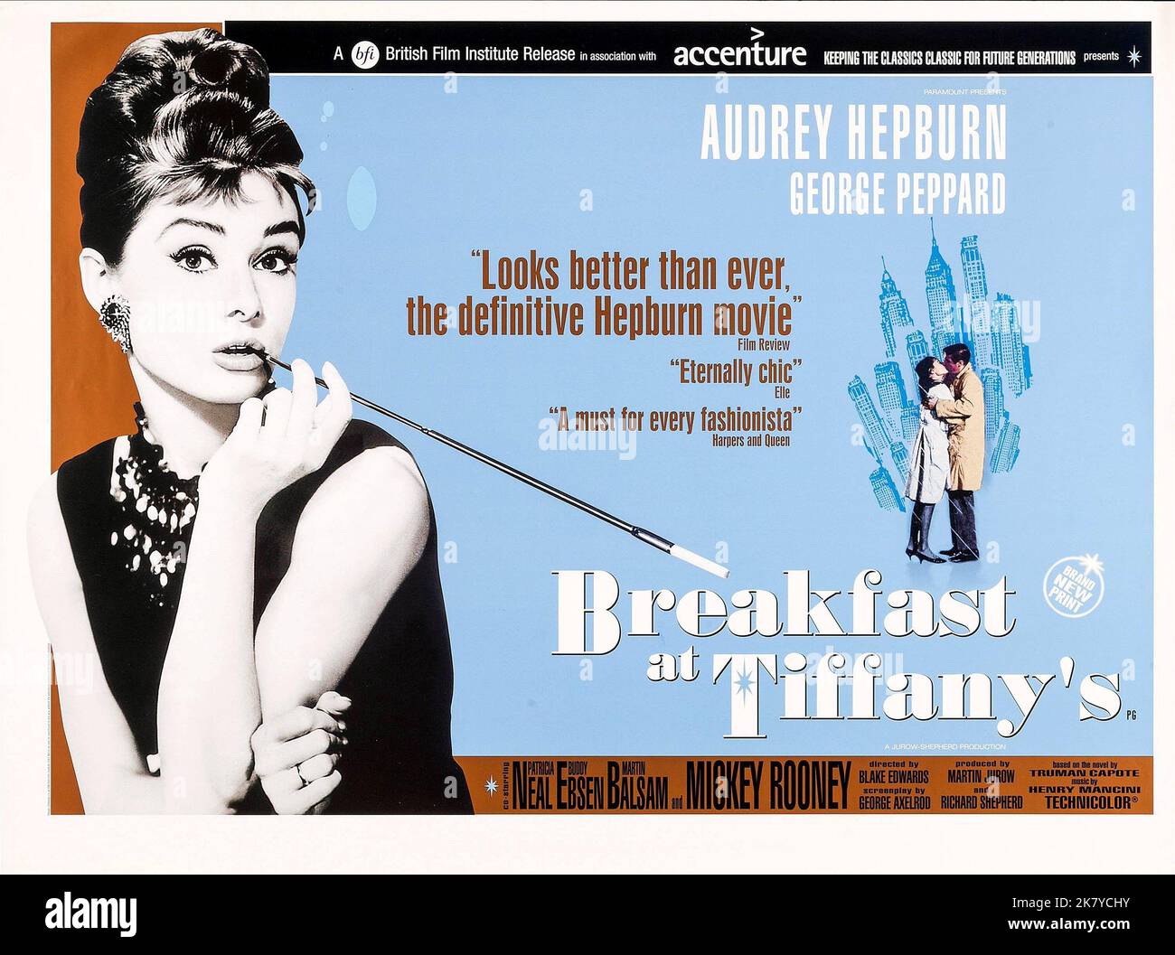 Audrey Hepburn & George Peppard Poster Film: Breakfast At Tiffany'S ...